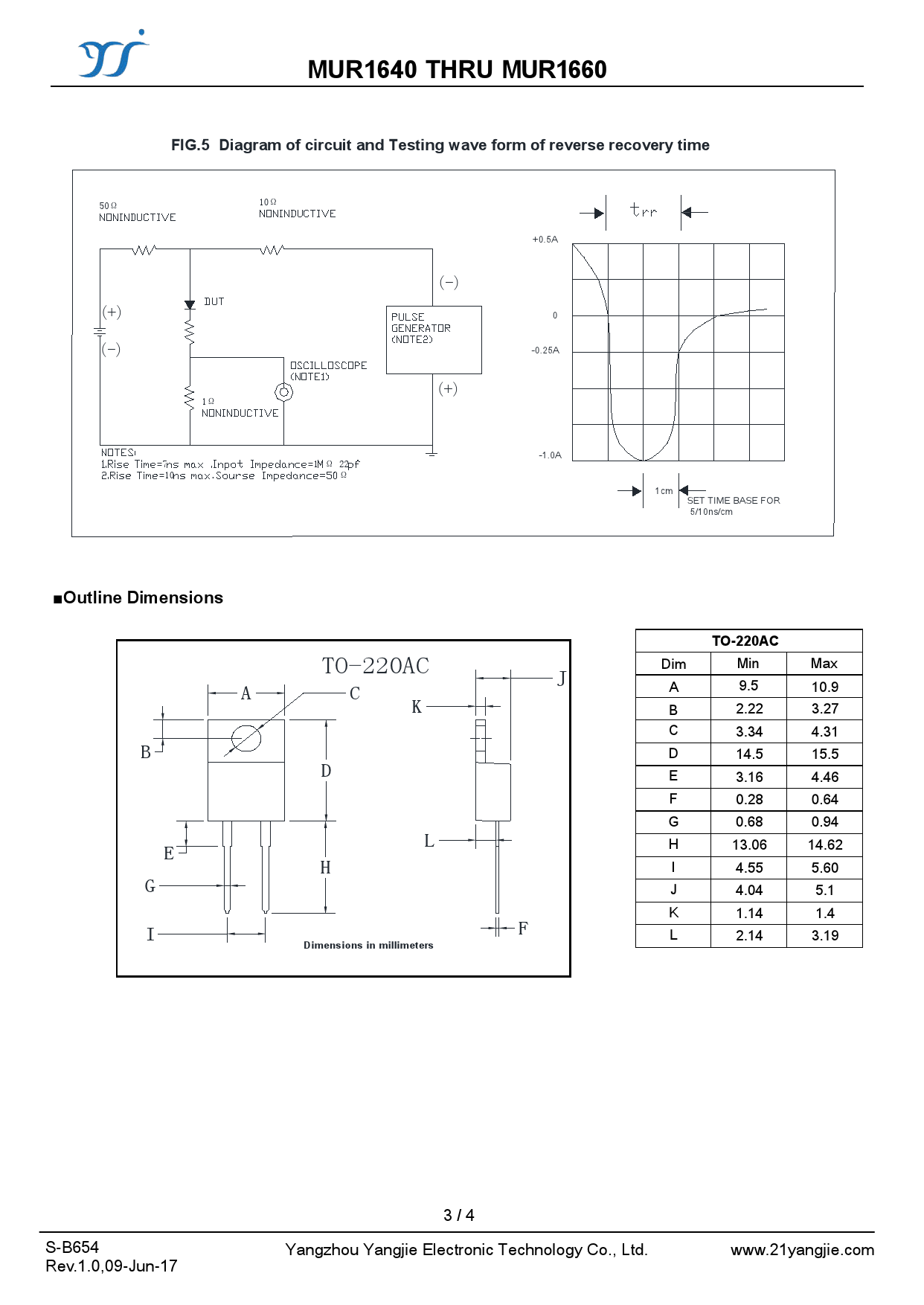 MUR1660_（YANGJIE(扬杰)）MUR1660中文资料_价格_PDF手册-立创电子商城