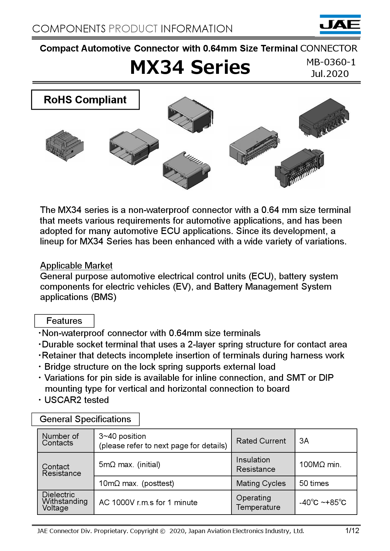 MX34020SF1_（JAE(日本航空电子)）MX34020SF1中文资料_价格_PDF手册-立创电子商城