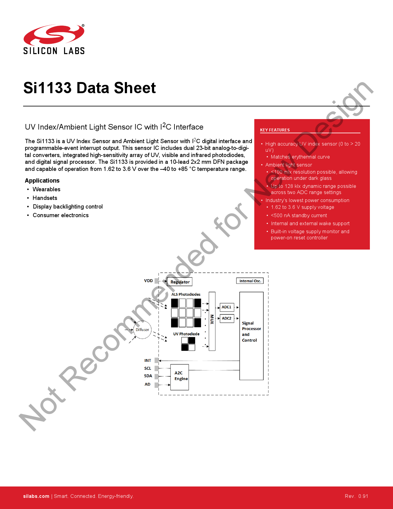SI1133-AA00-GMR_（SILICON LABS(芯科)）SI1133-AA00-GMR中文资料_价格_PDF手册-立创电子商城