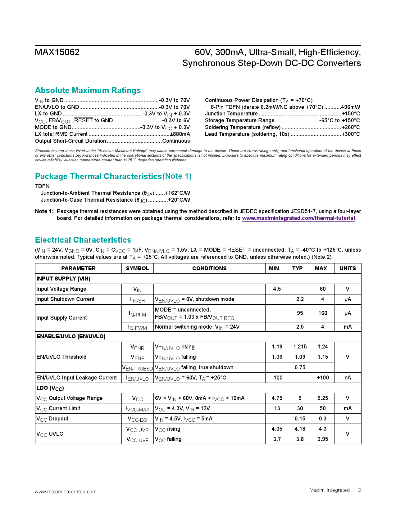 MAX15062CATA+T_（MAXIM(美信)）MAX15062CATA+T中文资料_价格_PDF手册-立创电子商城