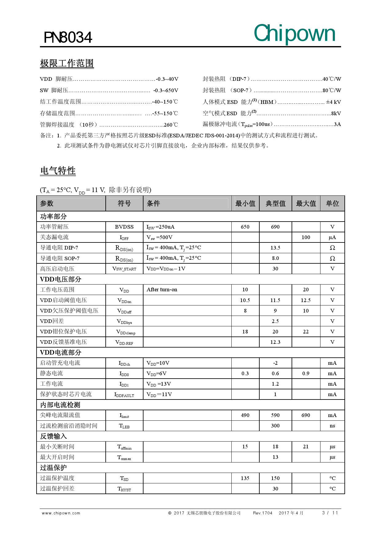 PN8034SSC-R1_（chipown(芯朋微电子)）PN8034SSC-R1中文资料_价格_PDF手册-立创电子商城