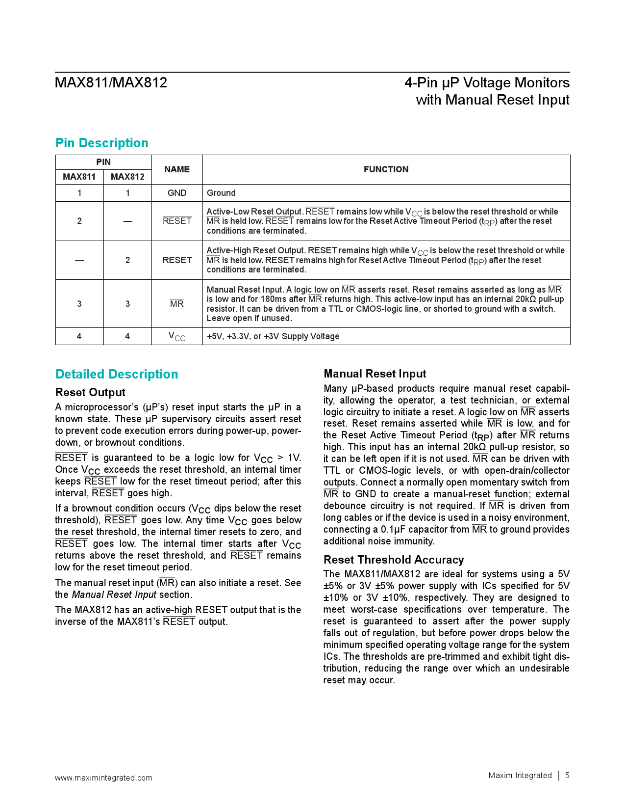 MAX811LEUS+T_（MAXIM(美信)）MAX811LEUS+T中文资料_价格_PDF手册-立创电子商城