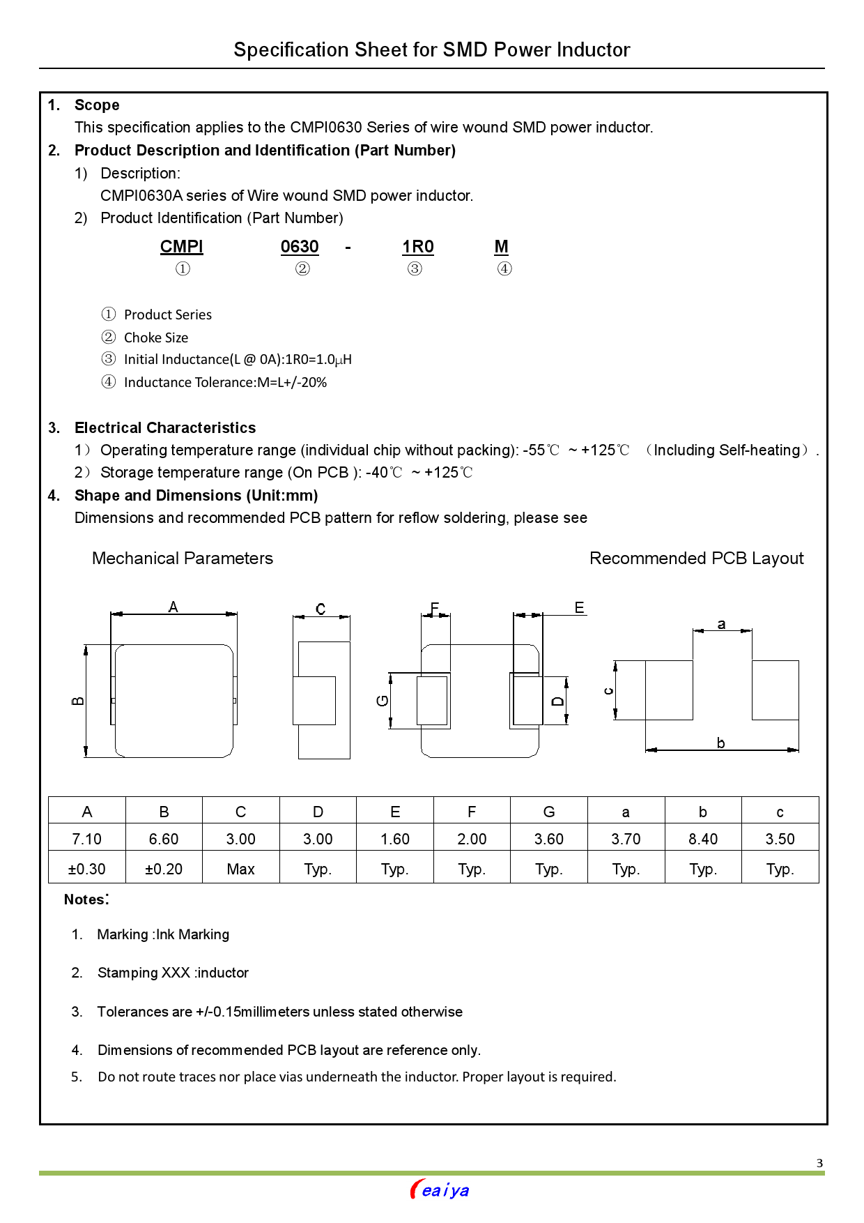 CMPI0630-100M_（ceaiya(柯爱亚)）CMPI0630-100M中文资料_价格_PDF手册-立创电子商城
