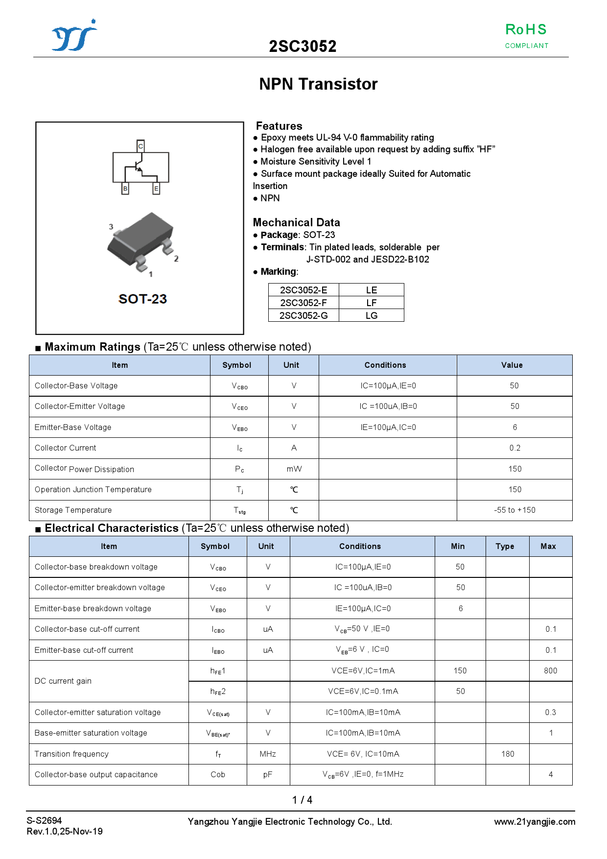 2SC3052-F_（YANGJIE(扬杰)）2SC3052-F中文资料_价格_PDF手册-立创电子商城