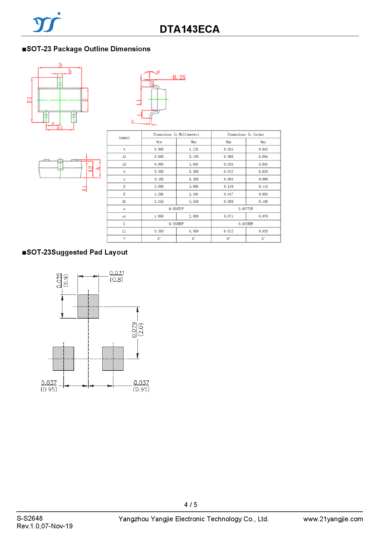 DTA143ECA_（YANGJIE(扬杰)）DTA143ECA中文资料_价格_PDF手册-立创电子商城