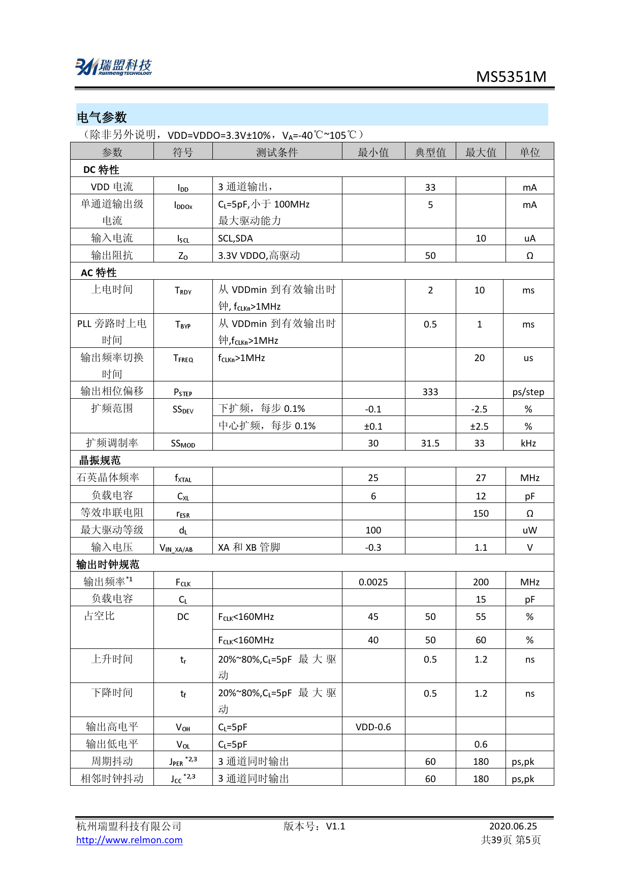 MS5351M_（杭州瑞盟）MS5351M中文资料_价格_PDF手册-立创电子商城