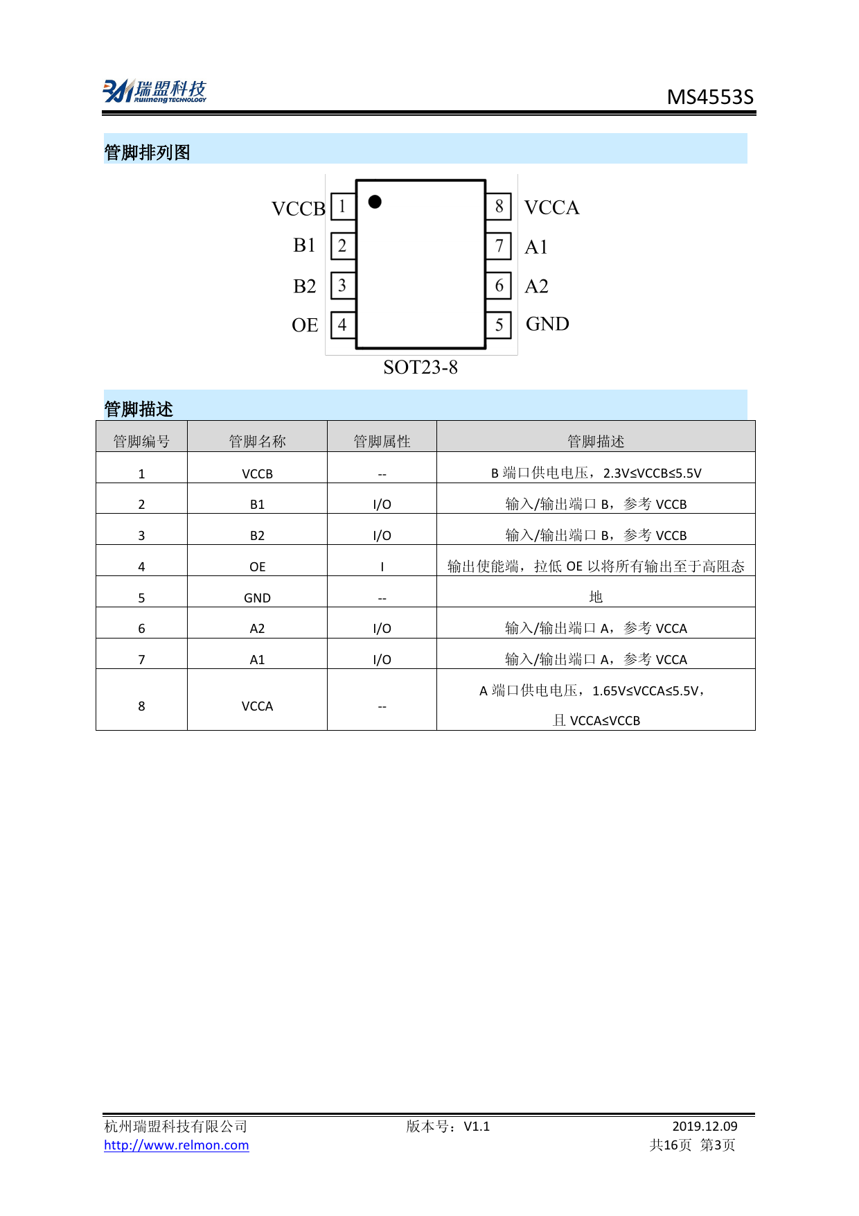 MS4553S_（杭州瑞盟）MS4553S中文资料_价格_PDF手册-立创电子商城