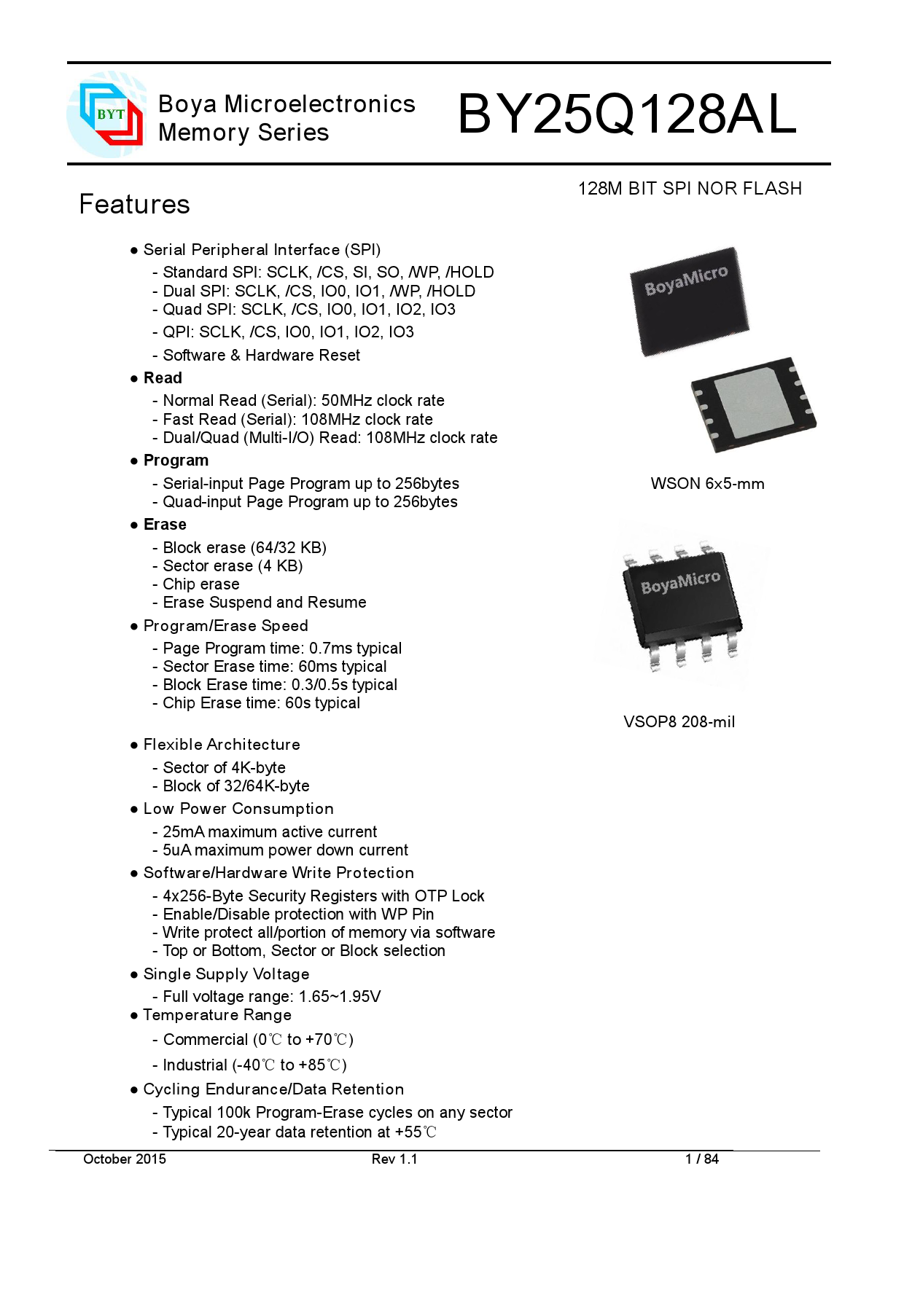 BY25Q128ASWIG(R)_（BOYAMICRO(博雅)）BY25Q128ASWIG(R)中文资料_价格_PDF手册-立创电子商城