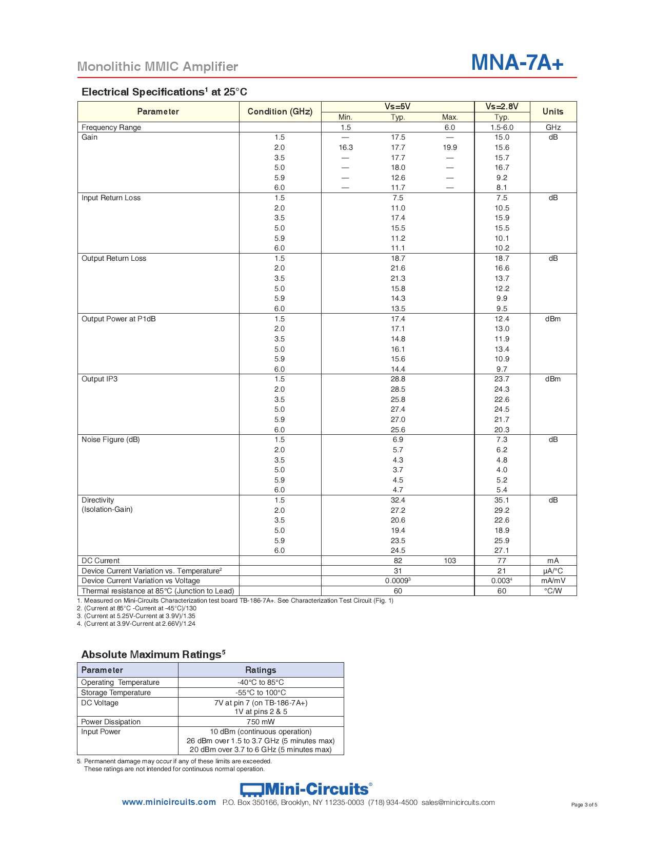 MNA-7A+_（Mini-Circuits）MNA-7A+中文资料_价格_PDF手册-立创电子商城