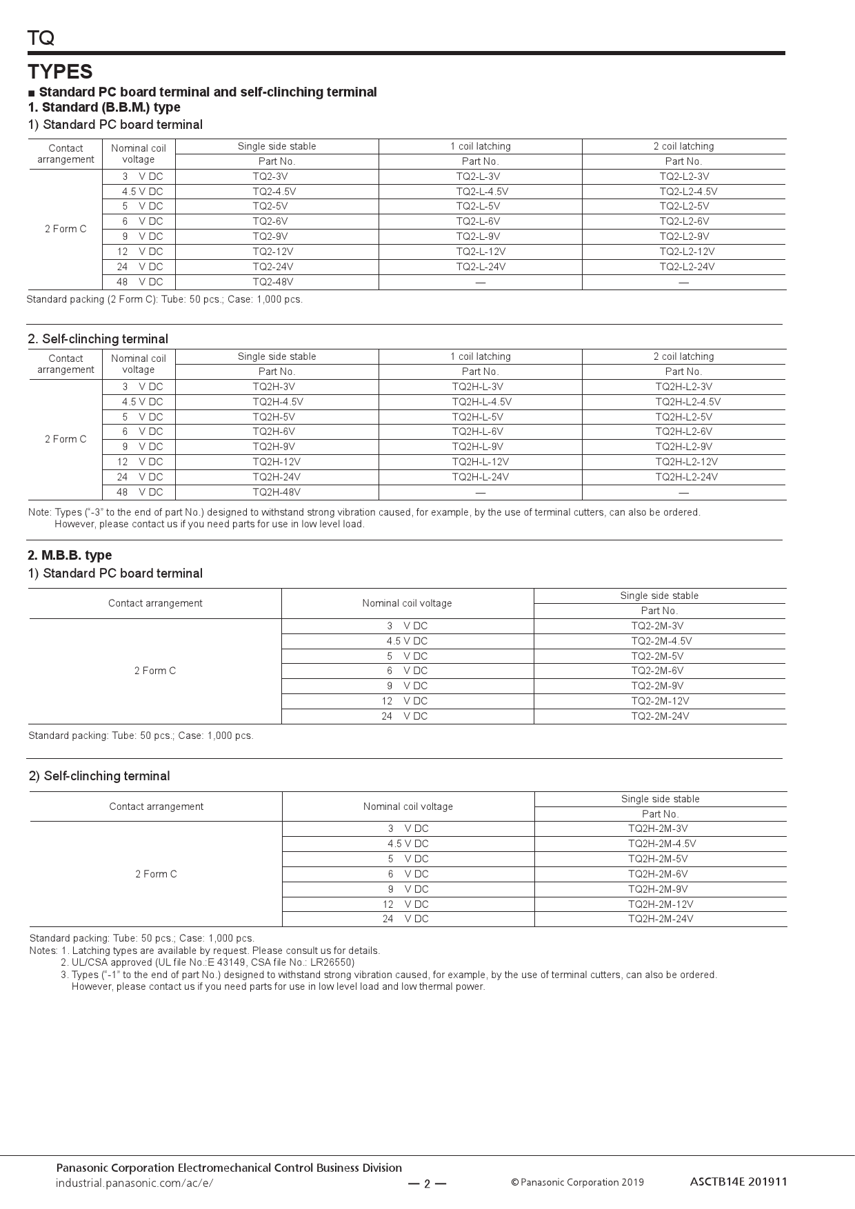 TQ2-L2-3V_（PANASONIC(松下)）TQ2-L2-3V中文资料_价格_PDF手册-立创电子商城