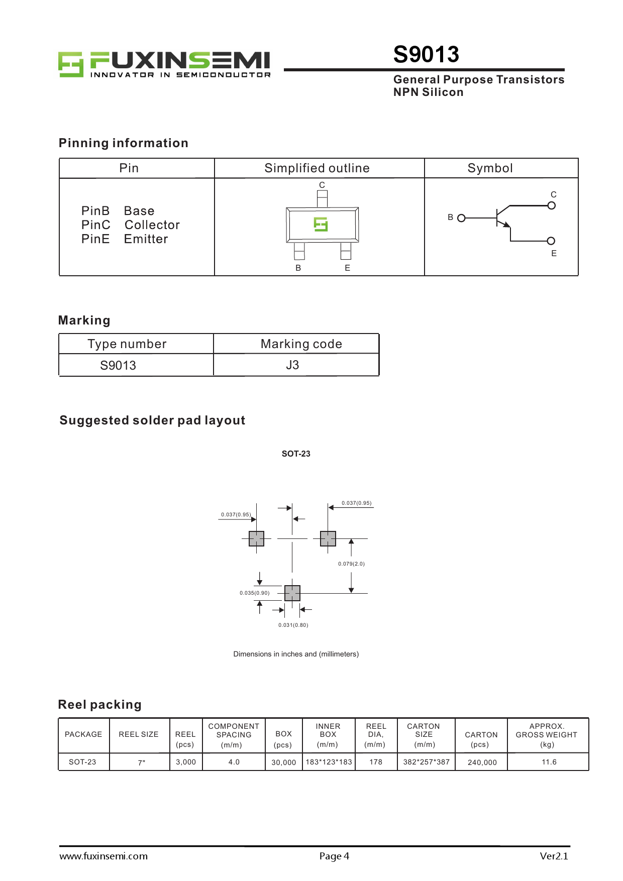 S9013_（FUXINSEMI(富芯森美)）S9013中文资料_价格_PDF手册-立创电子商城