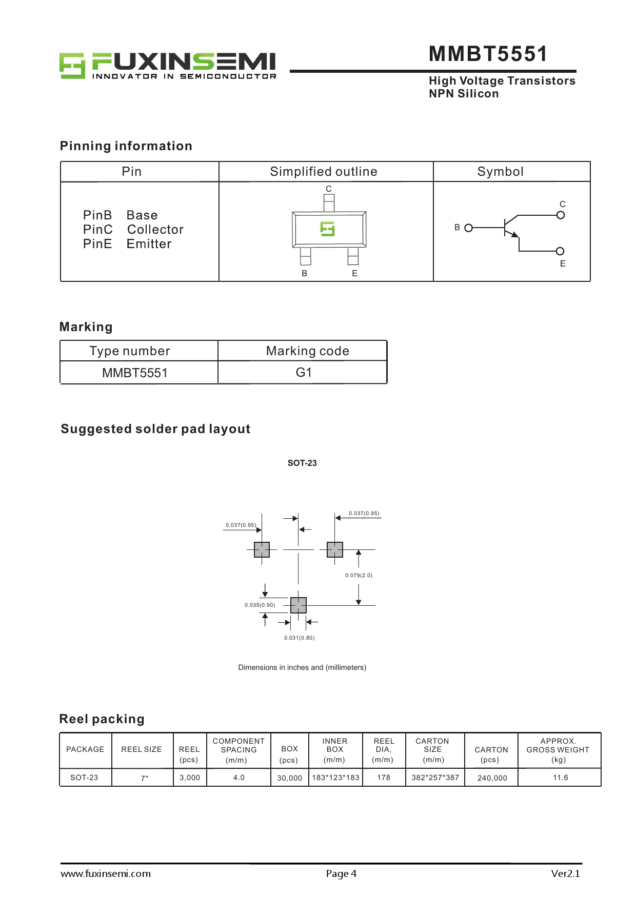 MMBT5551_（FUXINSEMI(富芯森美)）MMBT5551中文资料_价格_PDF手册-立创电子商城