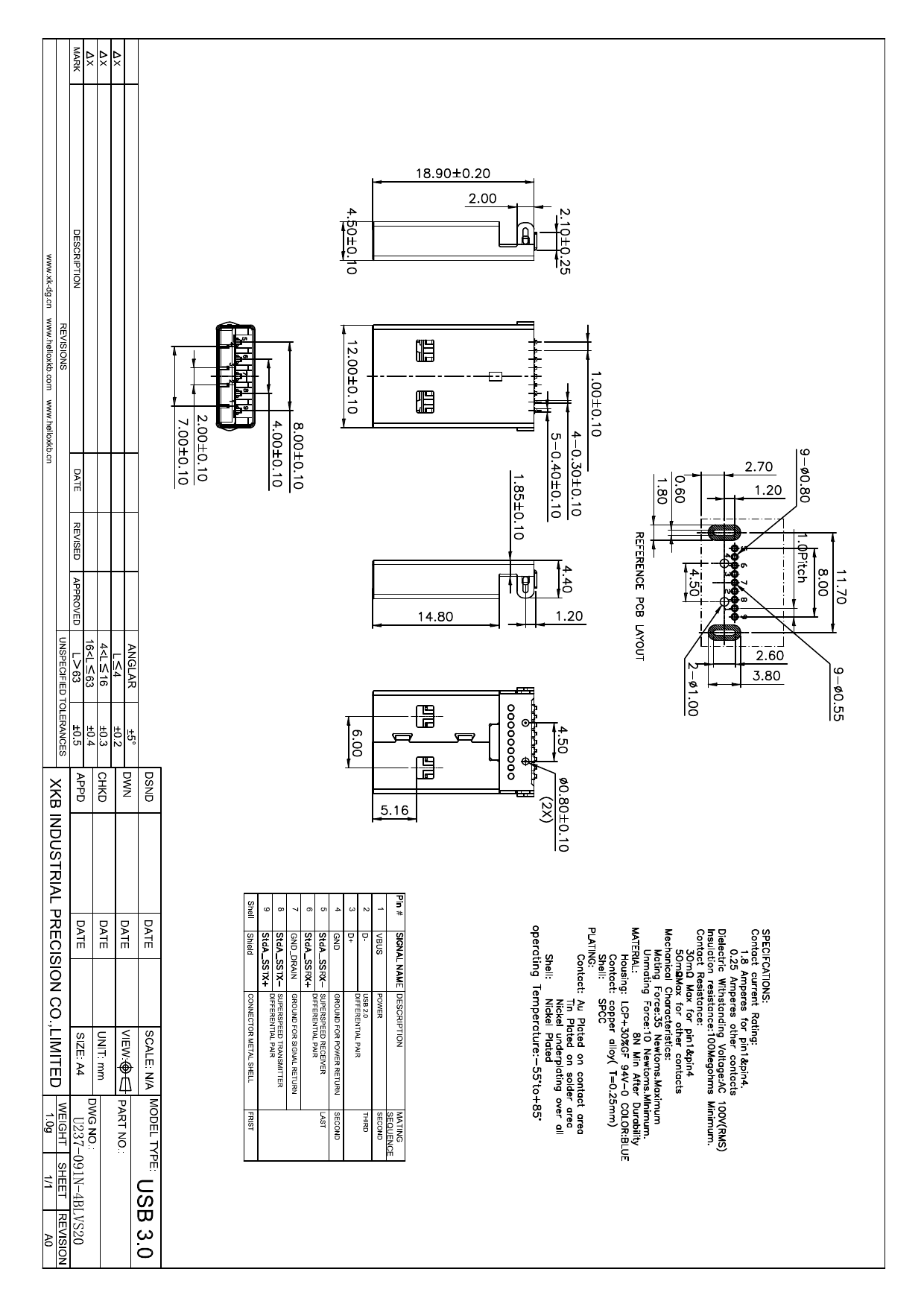 U237-091N-4BLVS20_（XKB Connectivity(中国星坤)）U237-091N-4BLVS20中文资料_价格_PDF ...