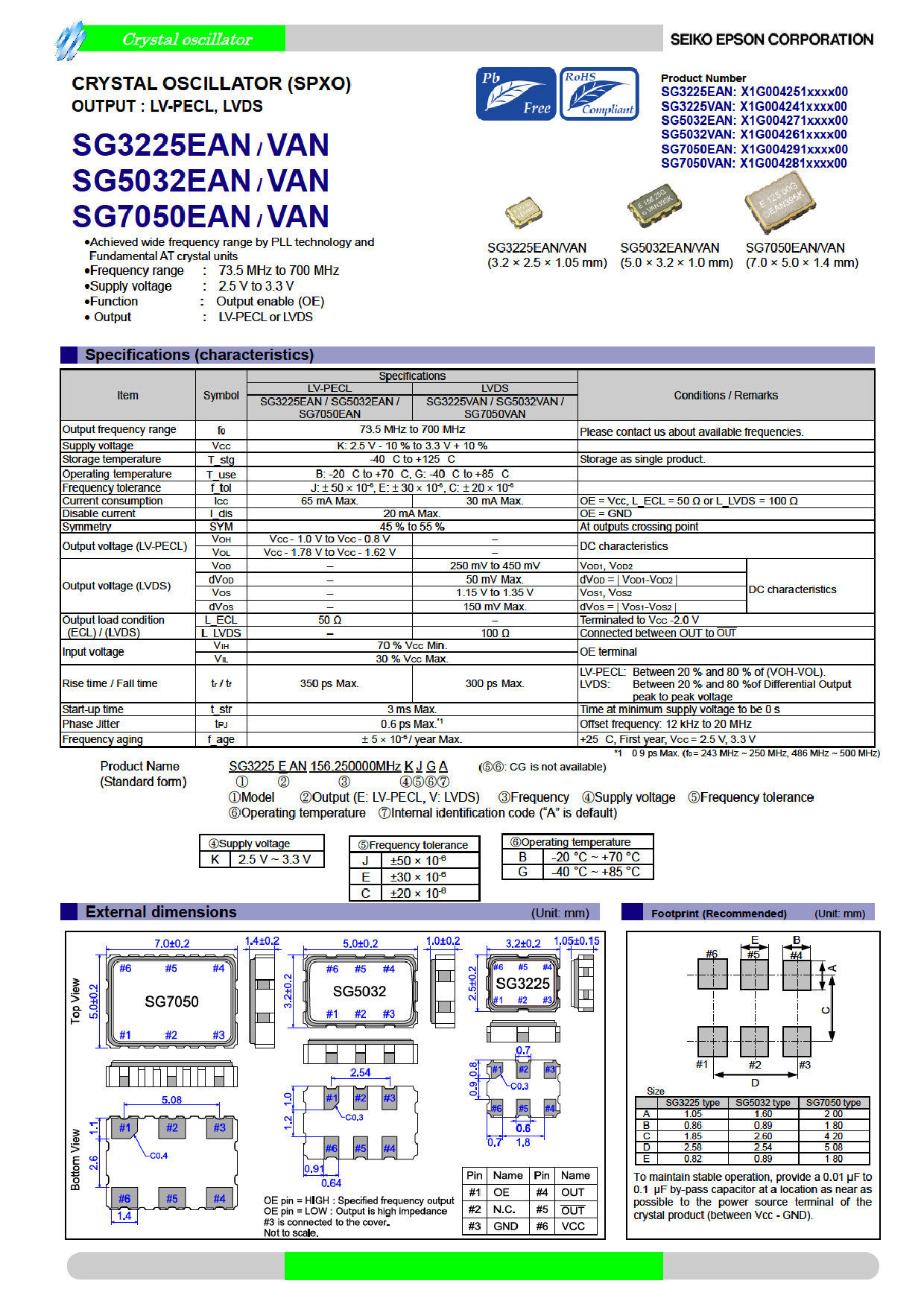 SG3225VAN 200.000000M-KEGA3_（EPSON(爱普生)）SG3225VAN 200.000000M-KEGA3中文资料_价格_PDF手册-立创电子商城
