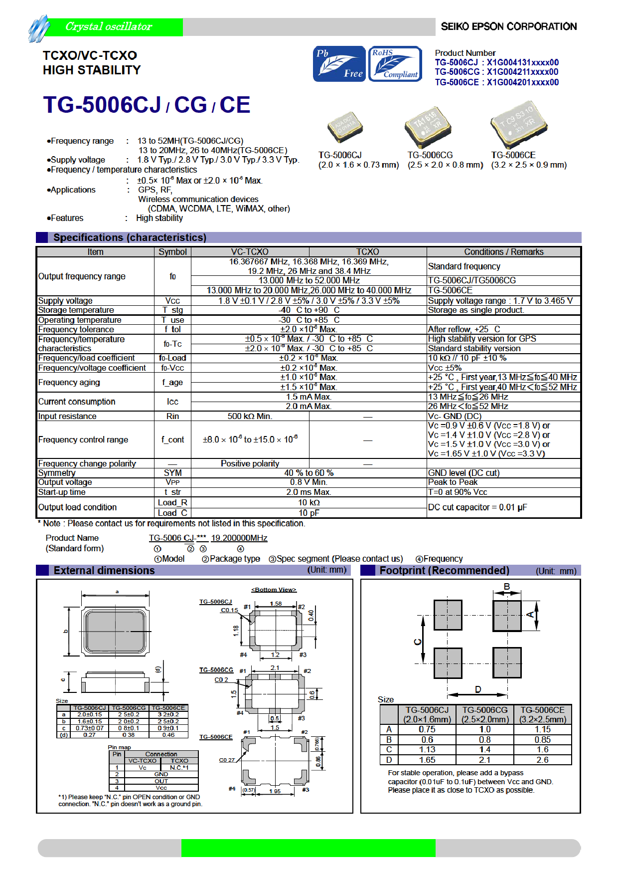TG-5006CG-12H 26.0000M3_（EPSON(爱普生)）TG-5006CG-12H 26.0000M3中文资料_价格_PDF手册-立创电子商城