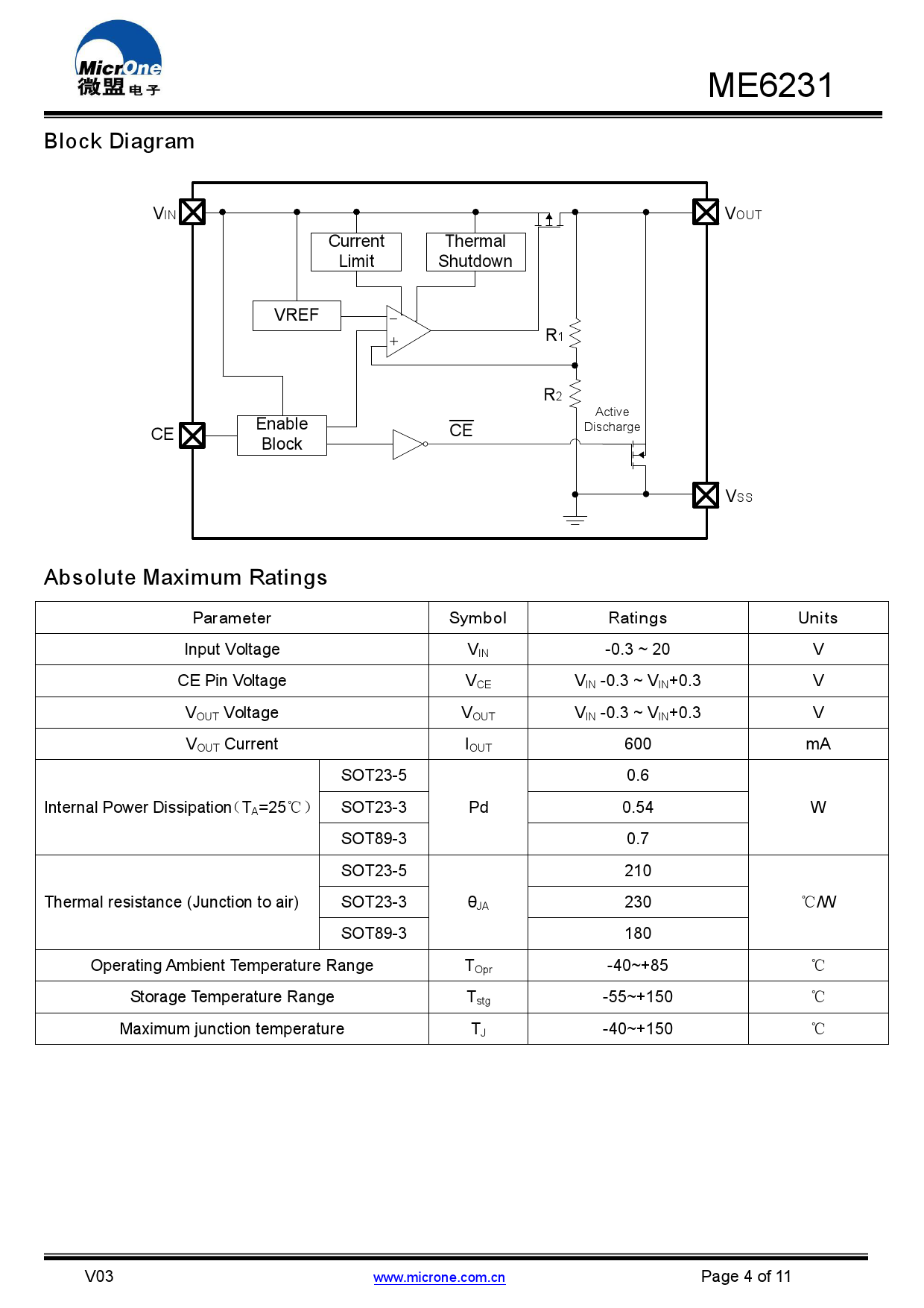 ME6231A33PG_（MICRONE(南京微盟)）ME6231A33PG中文资料_价格_PDF手册-立创电子商城