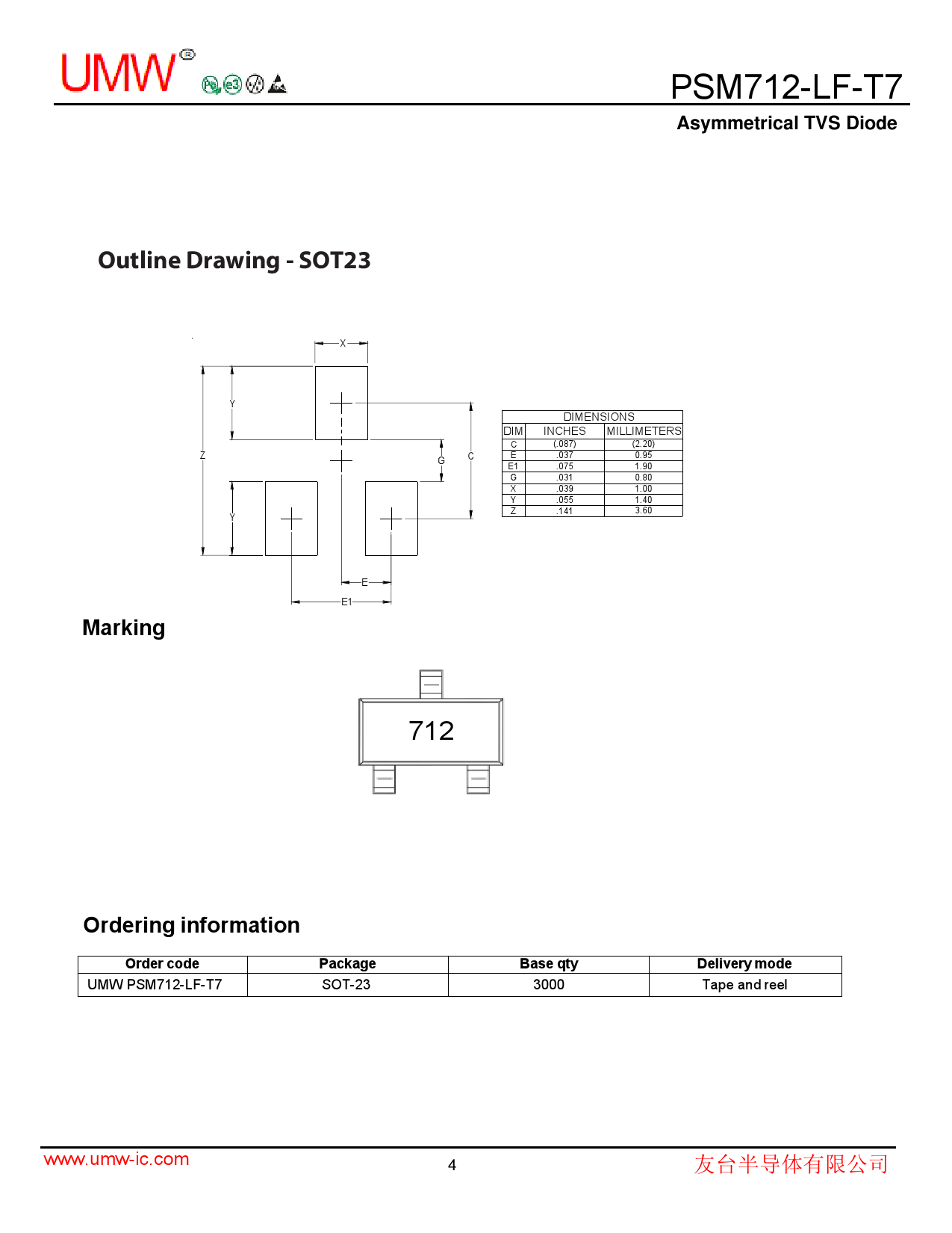 PSM712-LF-T7_（UMW(友台半导体)）PSM712-LF-T7中文资料_价格_PDF手册-立创电子商城