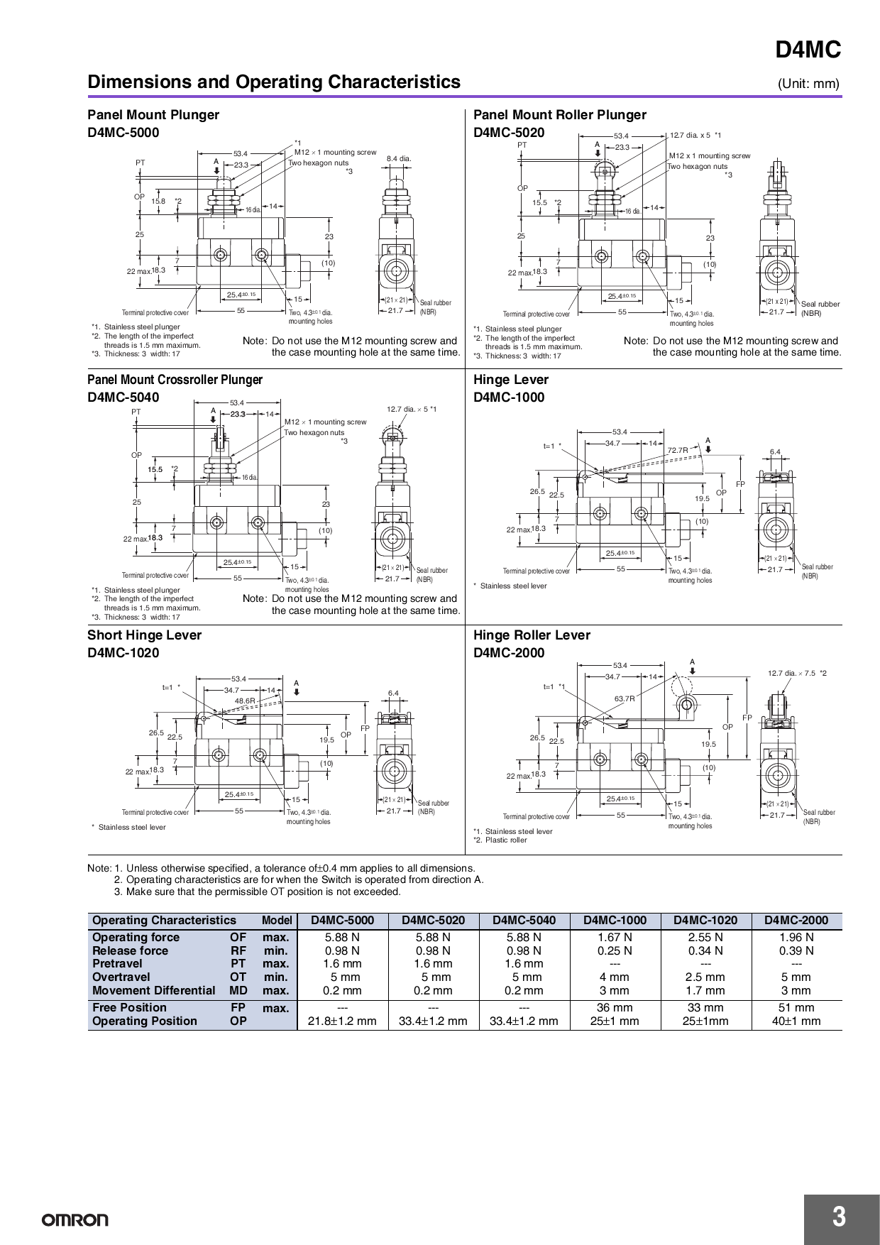 D4MC-5000_（OMRON(欧姆龙)）D4MC-5000中文资料_价格_PDF手册-立创电子商城