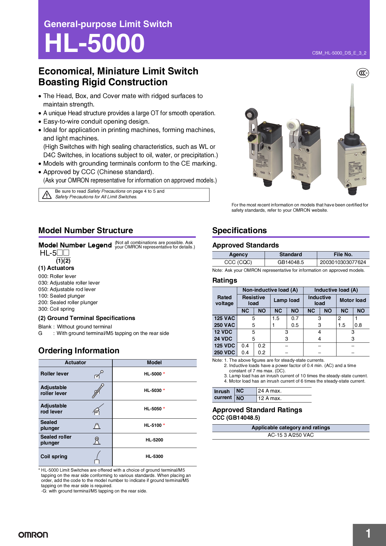 HL-5200_（OMRON(欧姆龙)）HL-5200中文资料_价格_PDF手册-立创电子商城