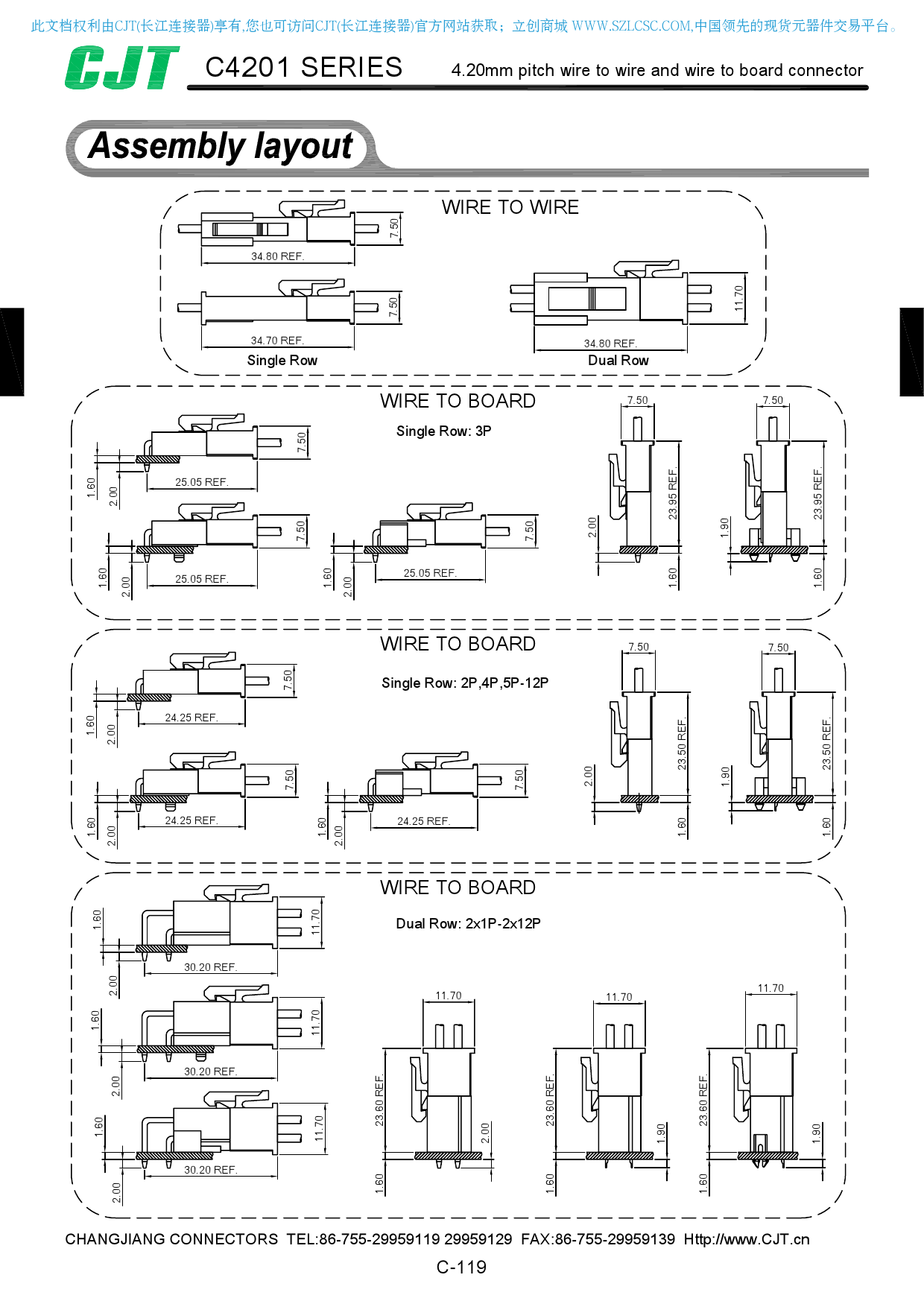 C4201WR-F-2x3P_（CJT(长江连接器)）C4201WR-F-2x3P中文资料_价格_PDF手册-立创电子商城