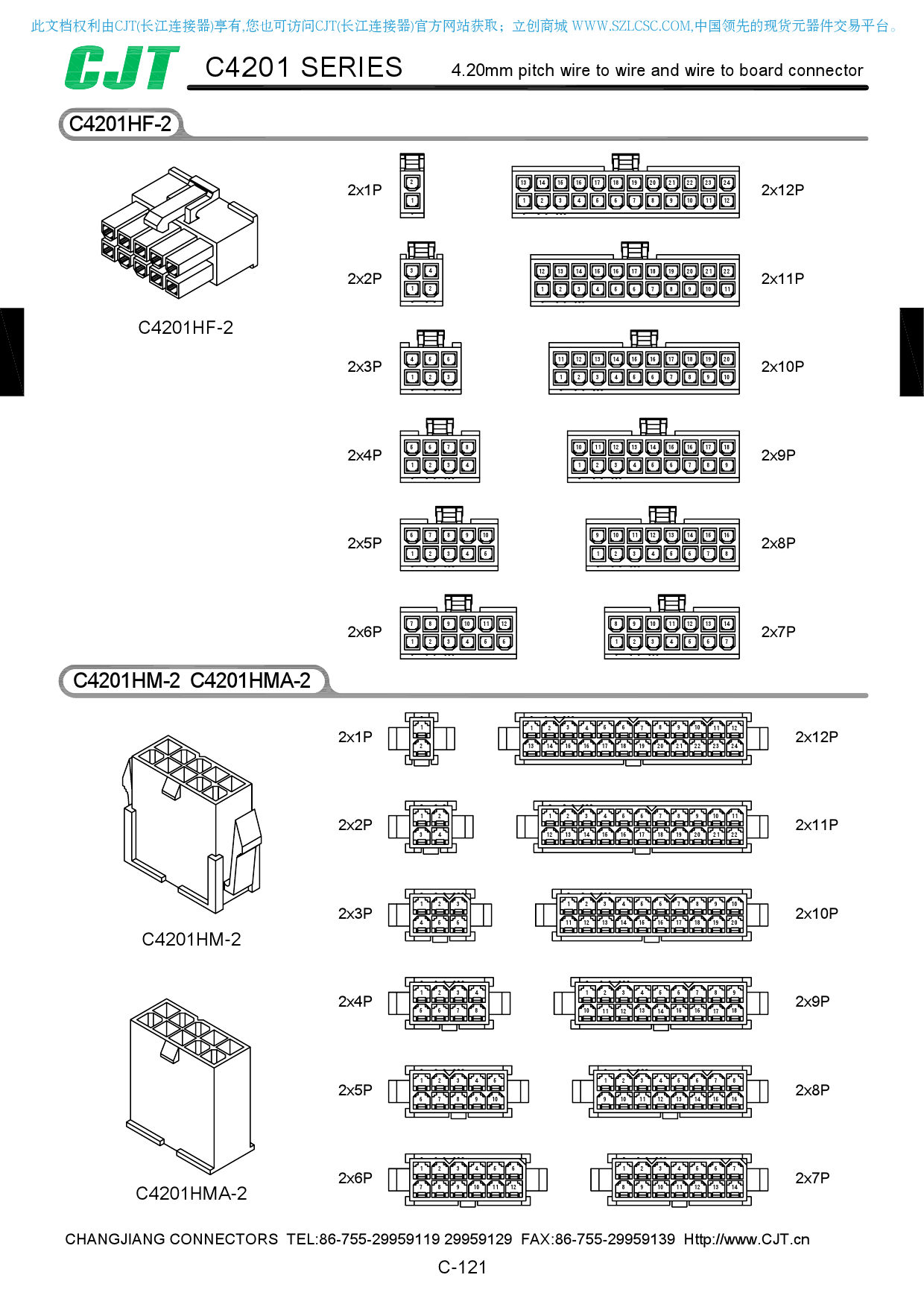 C4201WR-F-2x3P_（CJT(长江连接器)）C4201WR-F-2x3P中文资料_价格_PDF手册-立创电子商城