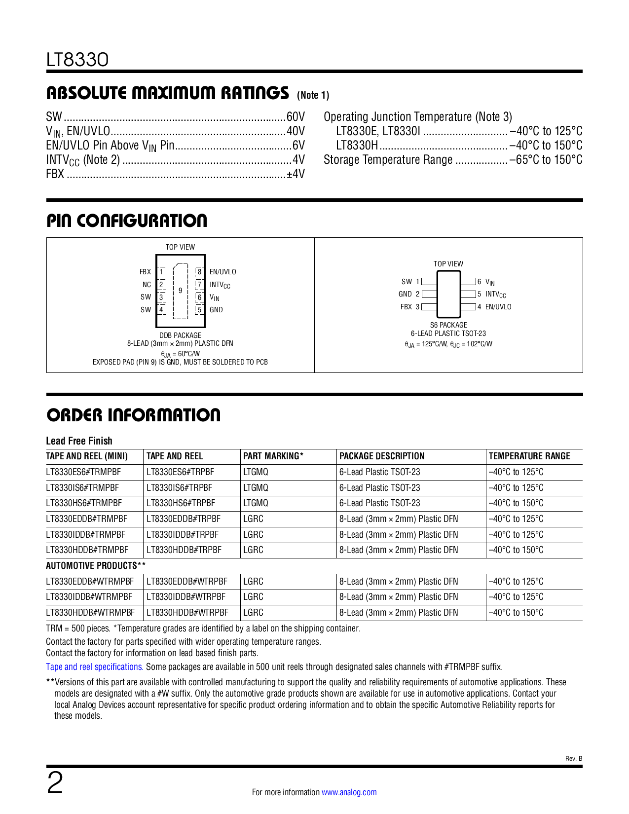 LT8330ES6#TRMPBF_（ADI(亚德诺)/LINEAR(凌特)）LT8330ES6#TRMPBF中文资料_价格_PDF手册-立创电子商城