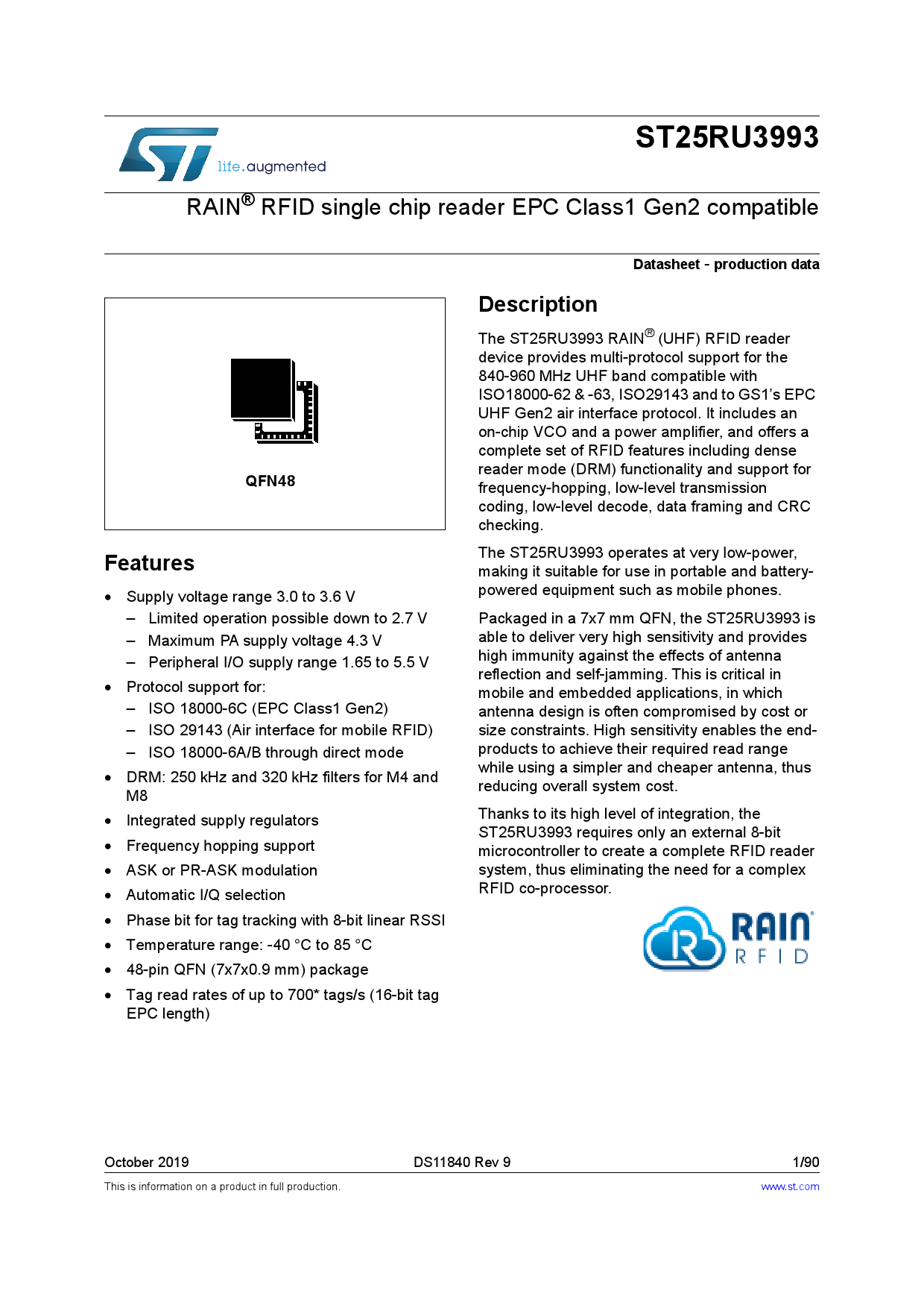 ST25RU3993-BQFT_（ST(意法半导体)）ST25RU3993-BQFT中文资料_价格_PDF手册-立创电子商城
