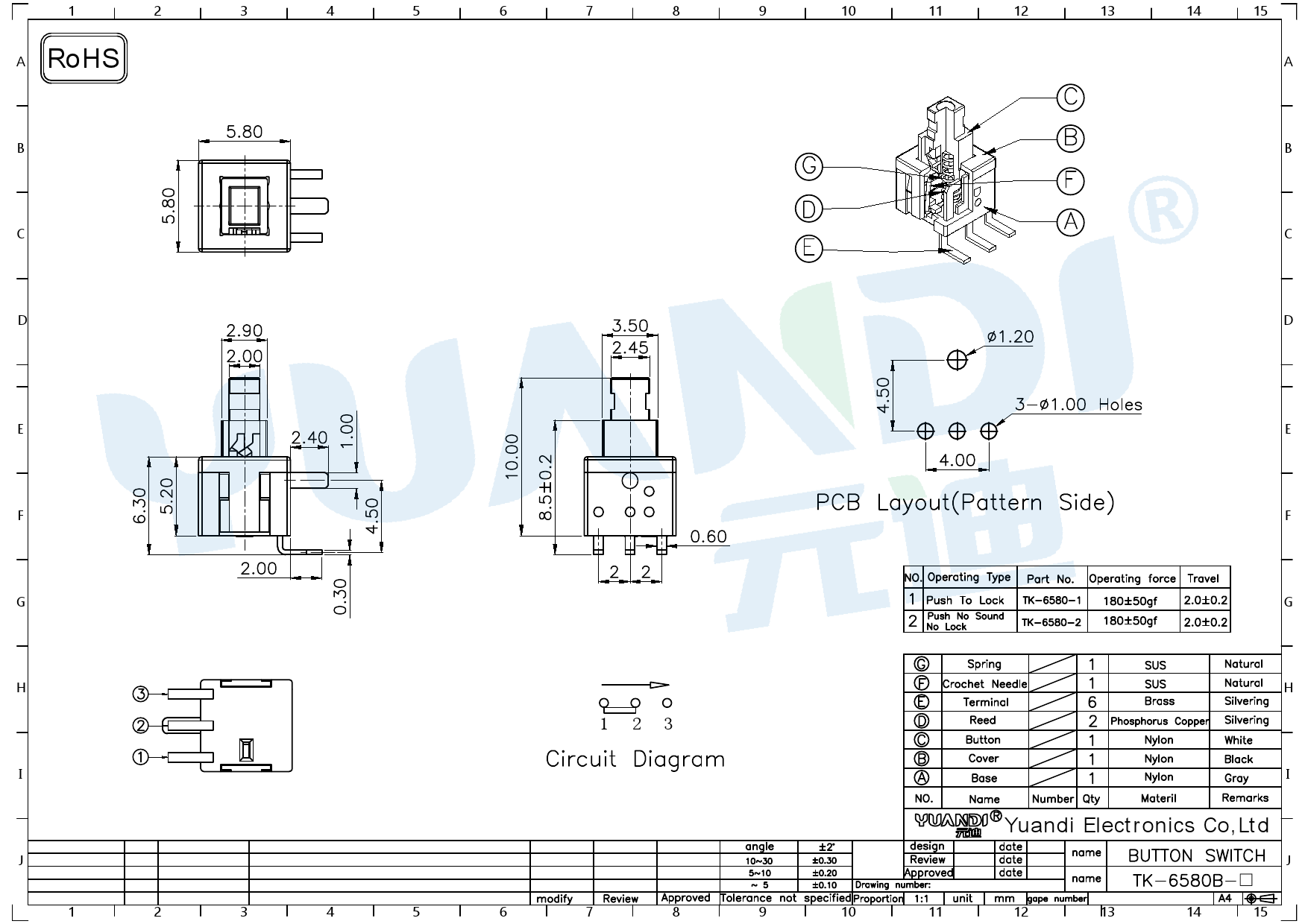 TK-6580B-1_（Yuandi(台湾元迪)）TK-6580B-1中文资料_价格_PDF手册-立创电子商城