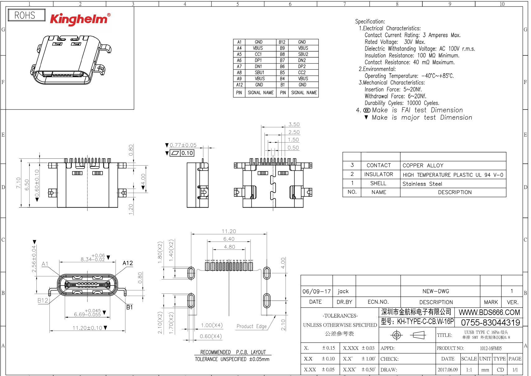 KH-TYPE-C-CB.W-16P_（kinghelm(金航标)）KH-TYPE-C-CB.W-16P中文资料_价格_PDF手册-立创电子商城