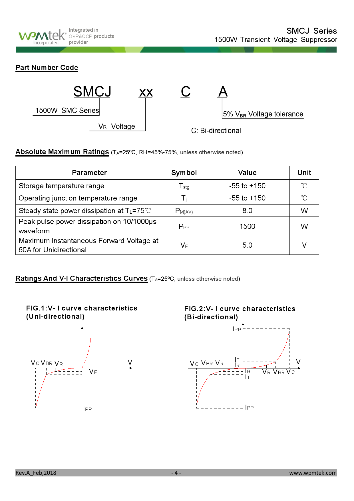SMCJ15CA_（WPMtek(维攀微)）SMCJ15CA中文资料_价格_PDF手册-立创电子商城