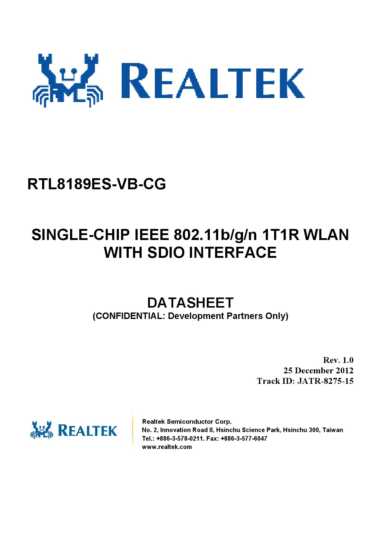 RTL8189ES-VB-CG_（REALTEK(瑞昱)）RTL8189ES-VB-CG中文资料_价格_PDF手册-立创电子商城