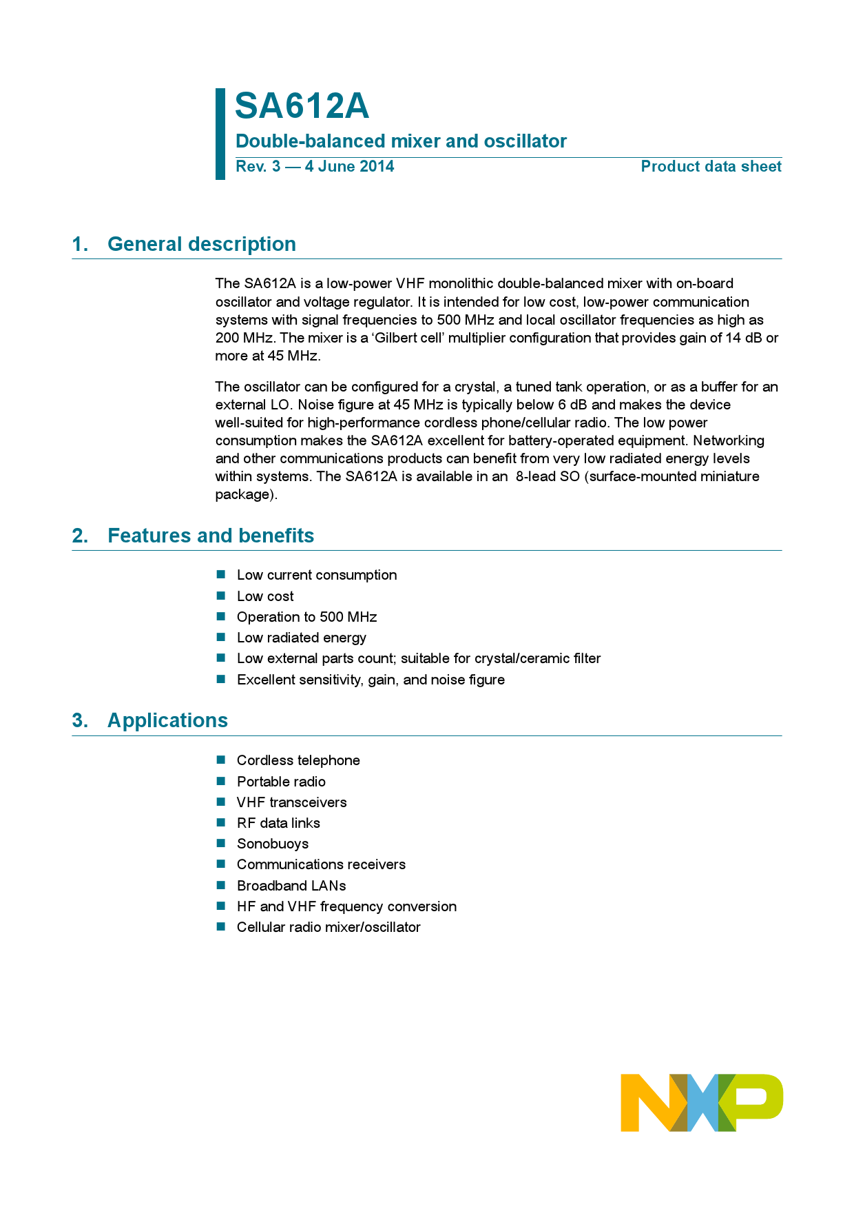 SA612AD/01,118_（NXP(恩智浦)）SA612AD/01,118中文资料_价格_PDF手册-立创电子商城