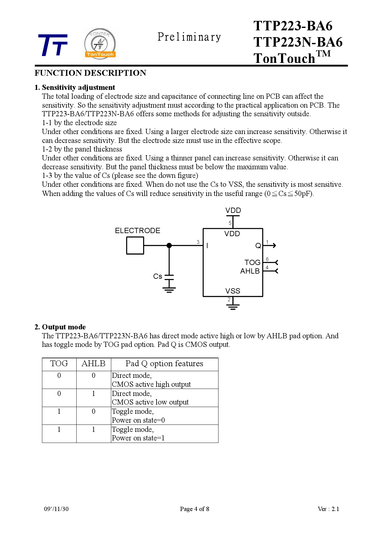 TTP223-BA6_（TONTEK(台湾通泰)）TTP223-BA6中文资料_价格_PDF手册-立创电子商城