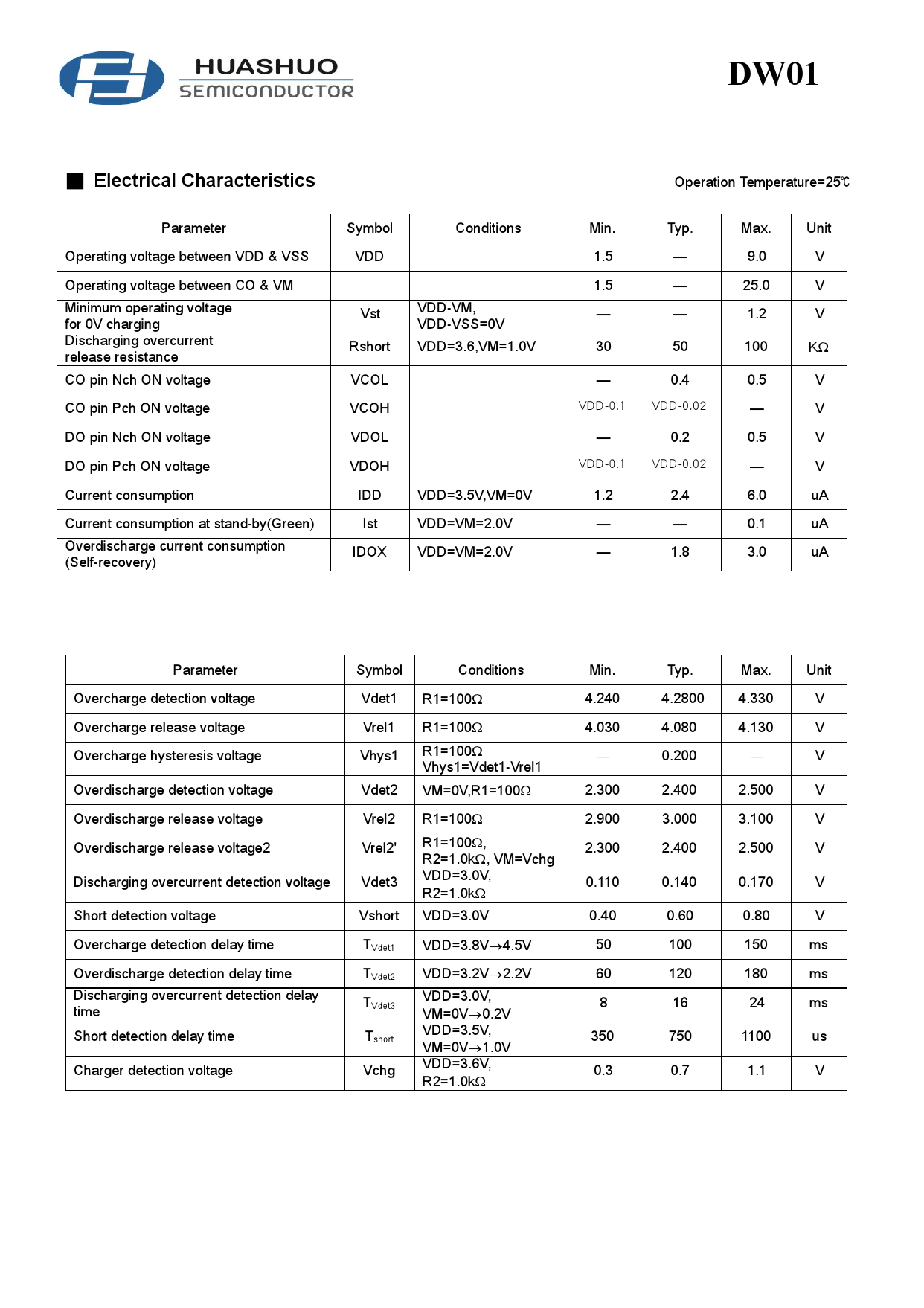DW01_（HUASHUO(华朔)）DW01中文资料_价格_PDF手册-立创电子商城