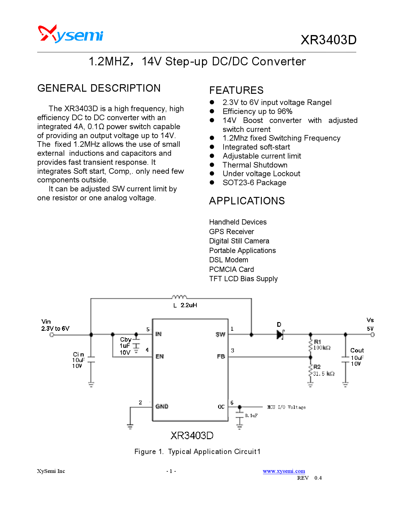 XR3403D_（xysemi(赛芯微)）XR3403D中文资料_价格_PDF手册-立创电子商城