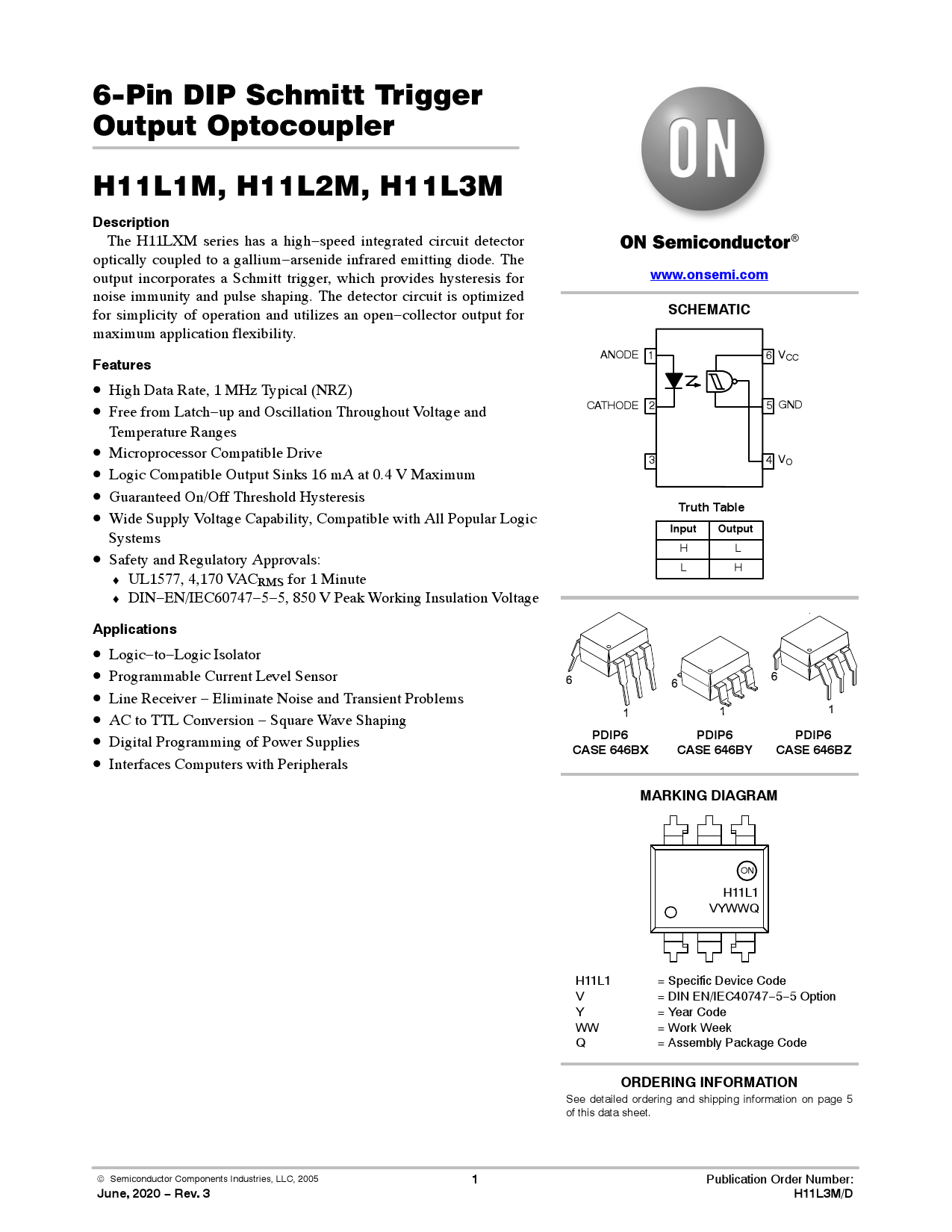 H11L1SM_（onsemi(安森美)）H11L1SM中文资料_价格_PDF手册-立创电子商城