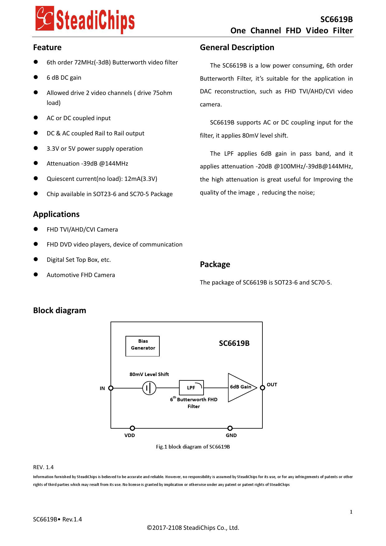 SC6619B_（SteadiChips(思泰迪)）SC6619B中文资料_价格_PDF手册-立创电子商城