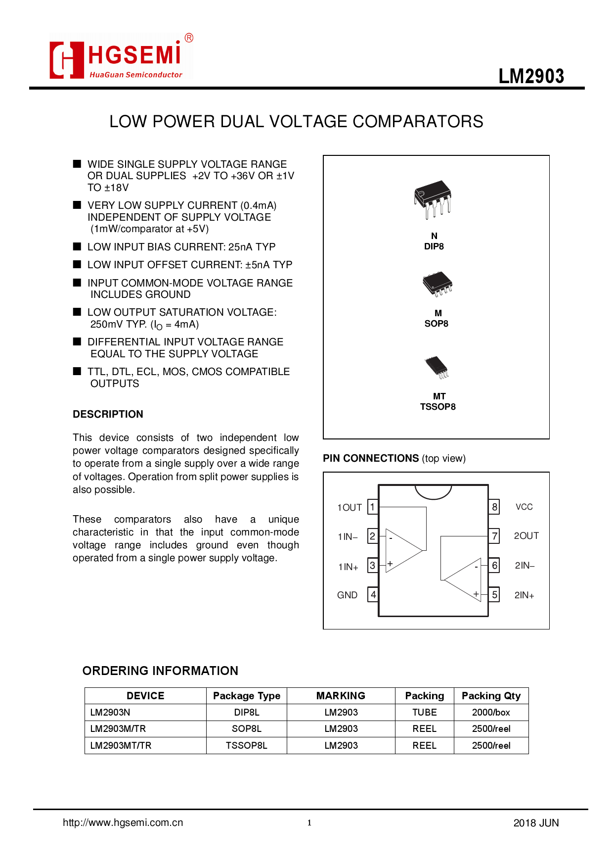 LM2903M/TR_（HGSEMI(华冠)）LM2903M/TR中文资料_价格_PDF手册-立创电子商城