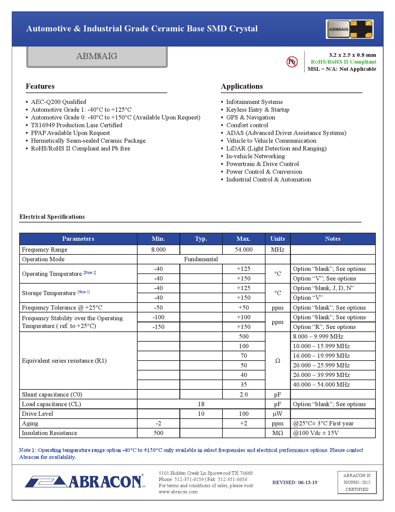 Abm8aig 16 000mhz 4 T (abracon)abm8aig 16 000mhz 4 T中文资料 价格 Pdf手册 立创电子商城