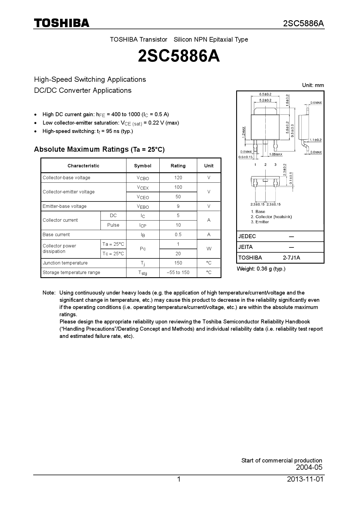 2SC5886A(T6L1.NQ)_（TOSHIBA(东芝)）2SC5886A(T6L1.NQ)中文资料_价格_PDF手册-立创电子商城