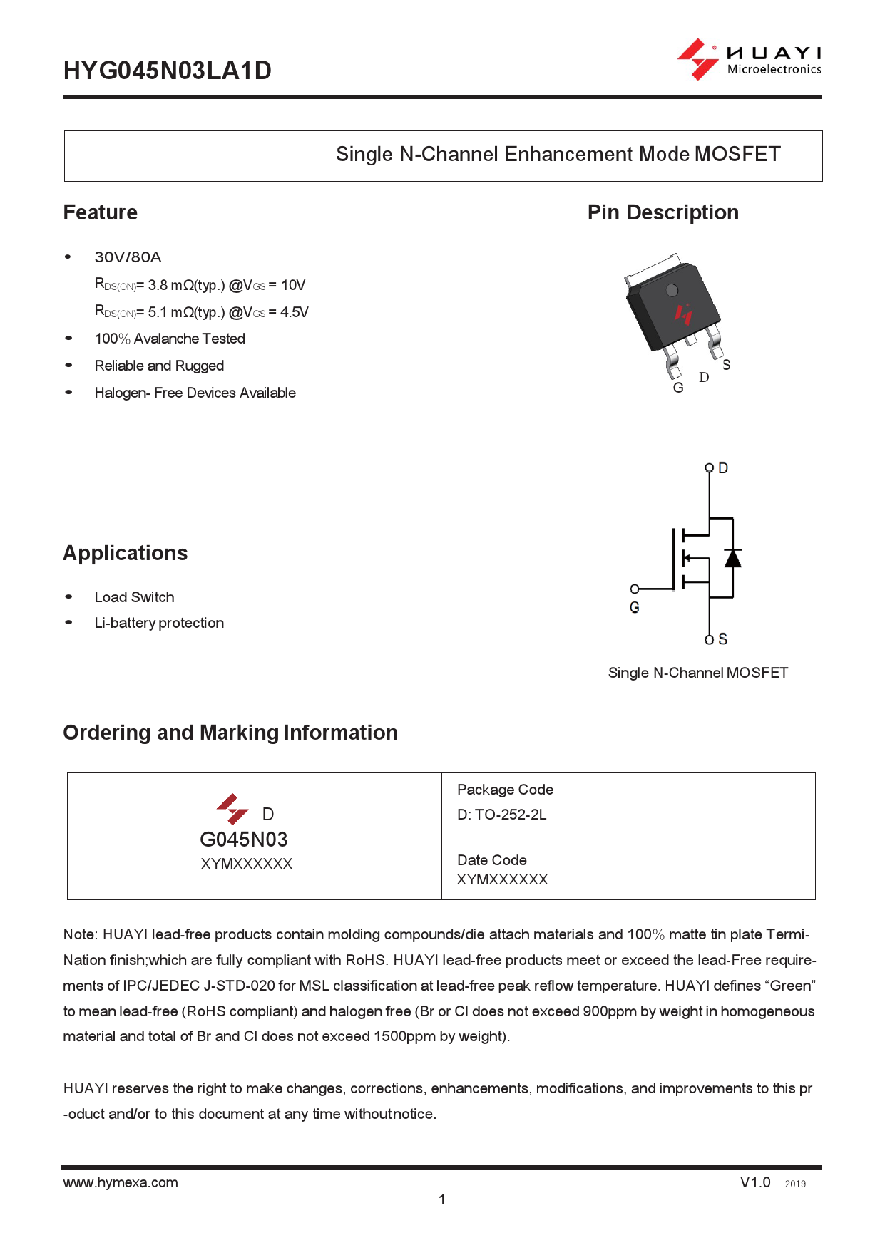 HYG045N03LA1D_（HUAYI(华羿微)）HYG045N03LA1D中文资料_价格_PDF手册-立创电子商城