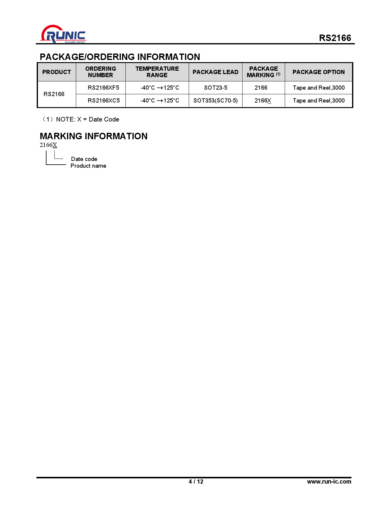 RS2166XC5_（RUNIC(润石)）RS2166XC5中文资料_价格_PDF手册-立创电子商城
