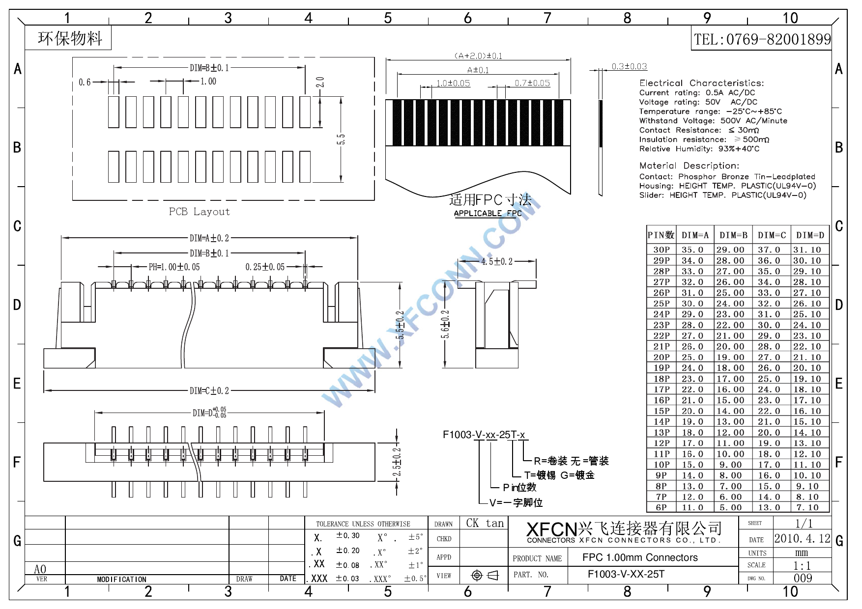 F1003-V-14-25T-R_（XFCN(兴飞)）F1003-V-14-25T-R中文资料_价格_PDF手册-立创电子商城