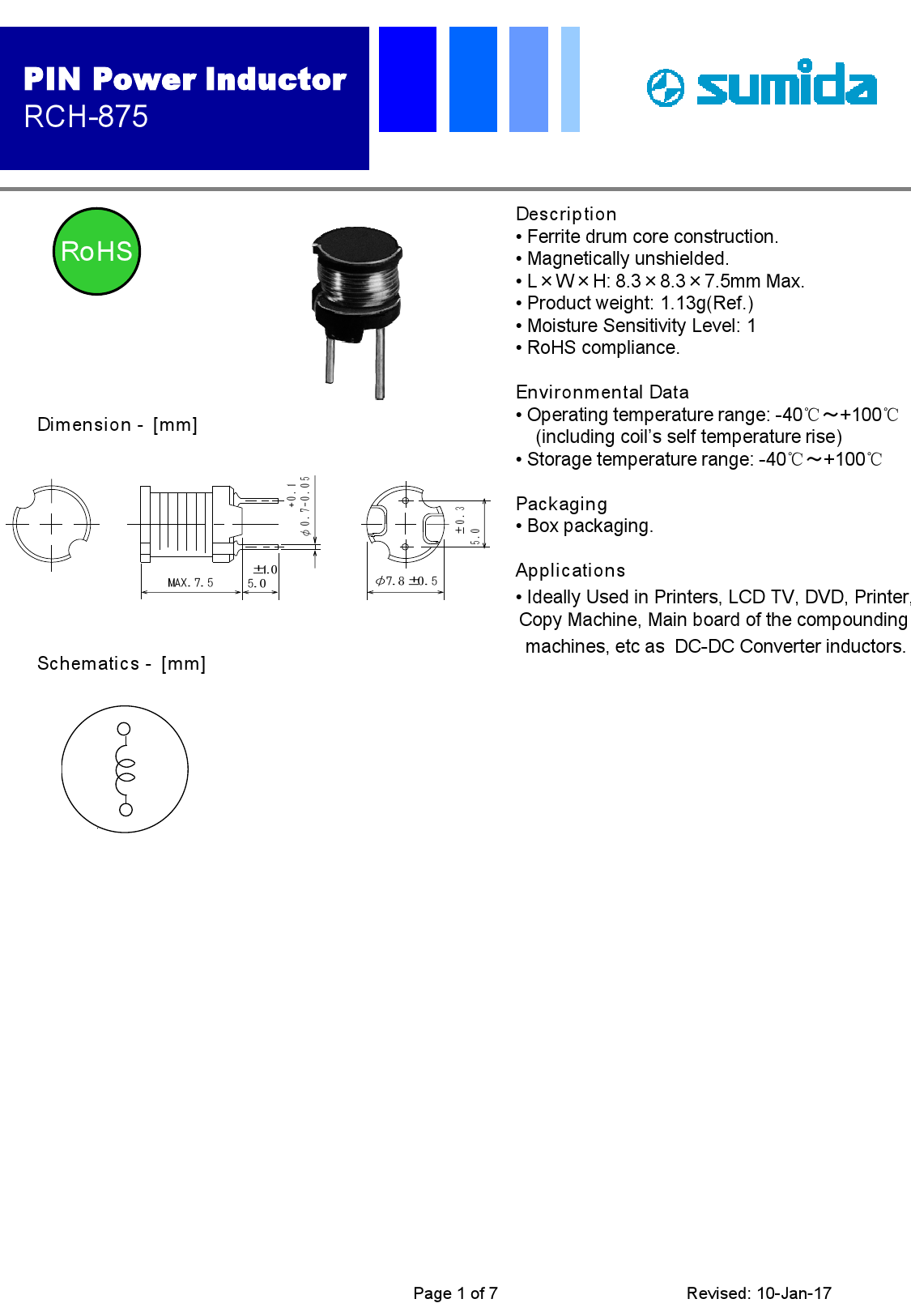 RCH875NP-2R2M_（Sumida(胜美达)）RCH875NP-2R2M中文资料_价格_PDF手册-立创电子商城