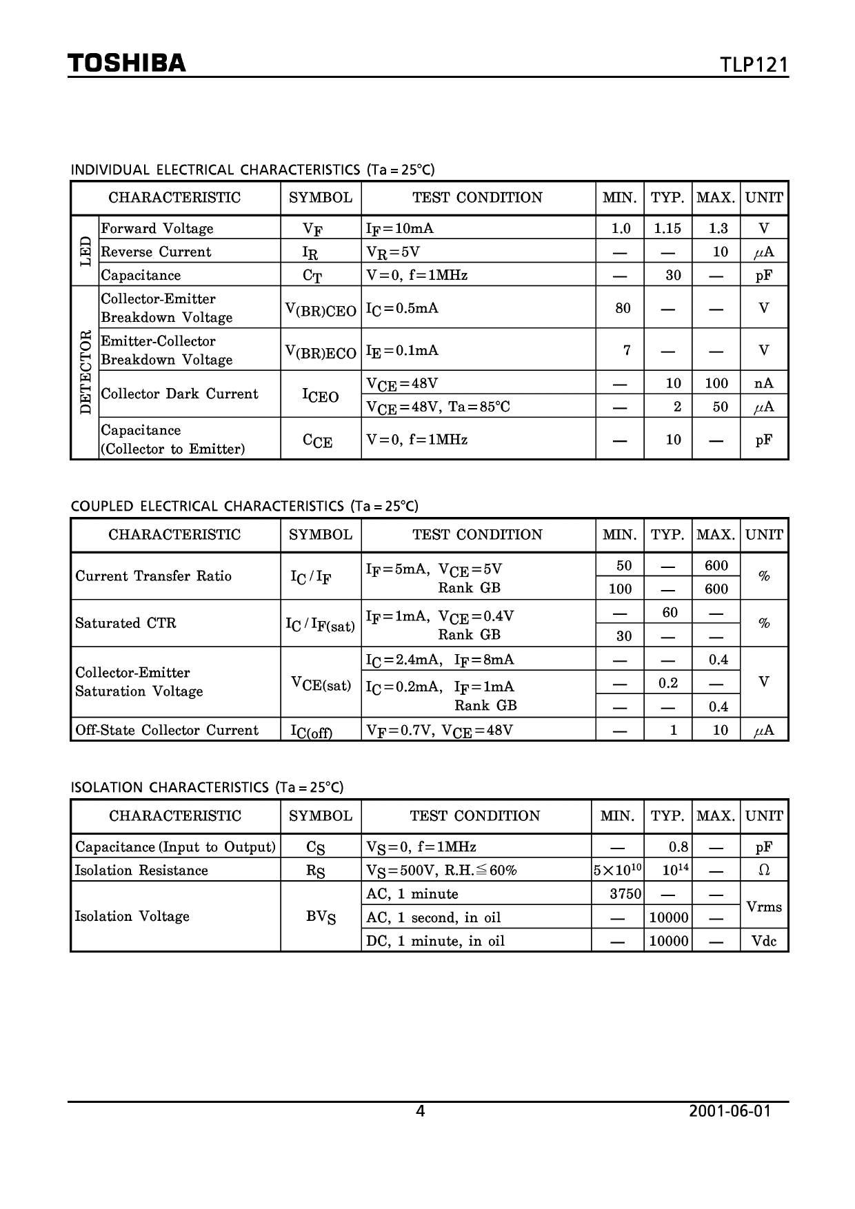 TLP121(GB-TPL,F)_（TOSHIBA(东芝)）TLP121(GB-TPL,F)中文资料_价格_PDF手册-立创电子商城