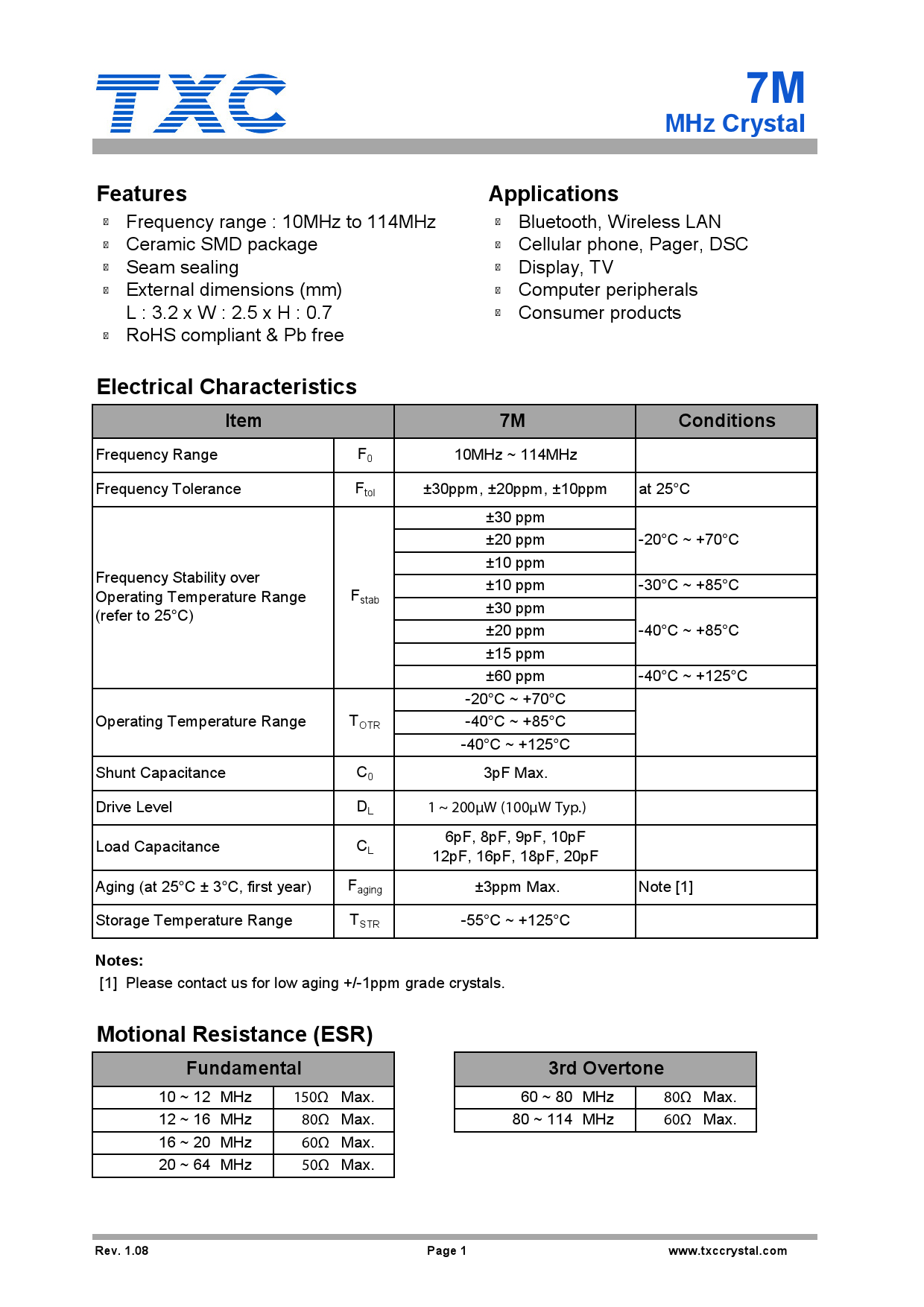 7M-20.000MAAE-T_（TXC(晶技)）7M-20.000MAAE-T中文资料_价格_PDF手册-立创电子商城