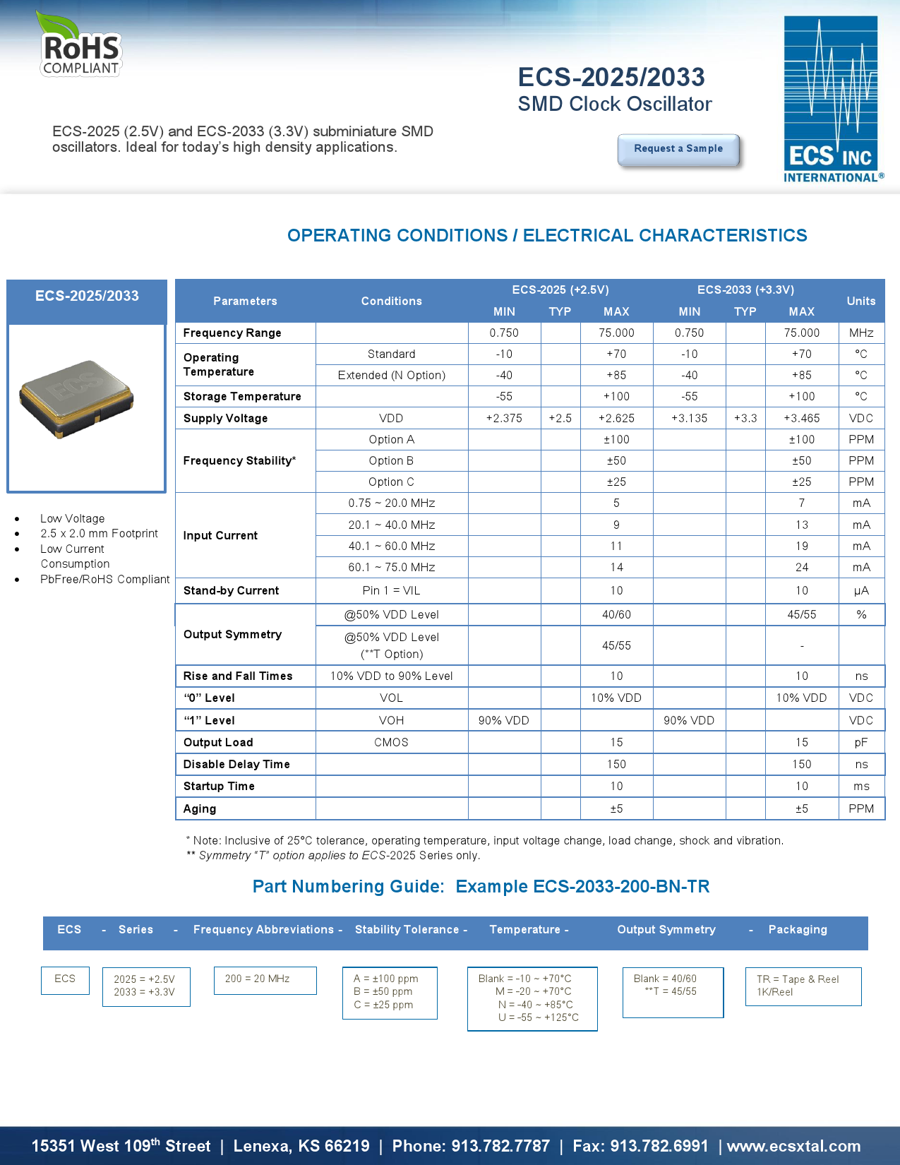 ECS-2033-240-AU_（ECS）ECS-2033-240-AU中文资料_价格_PDF手册-立创电子商城