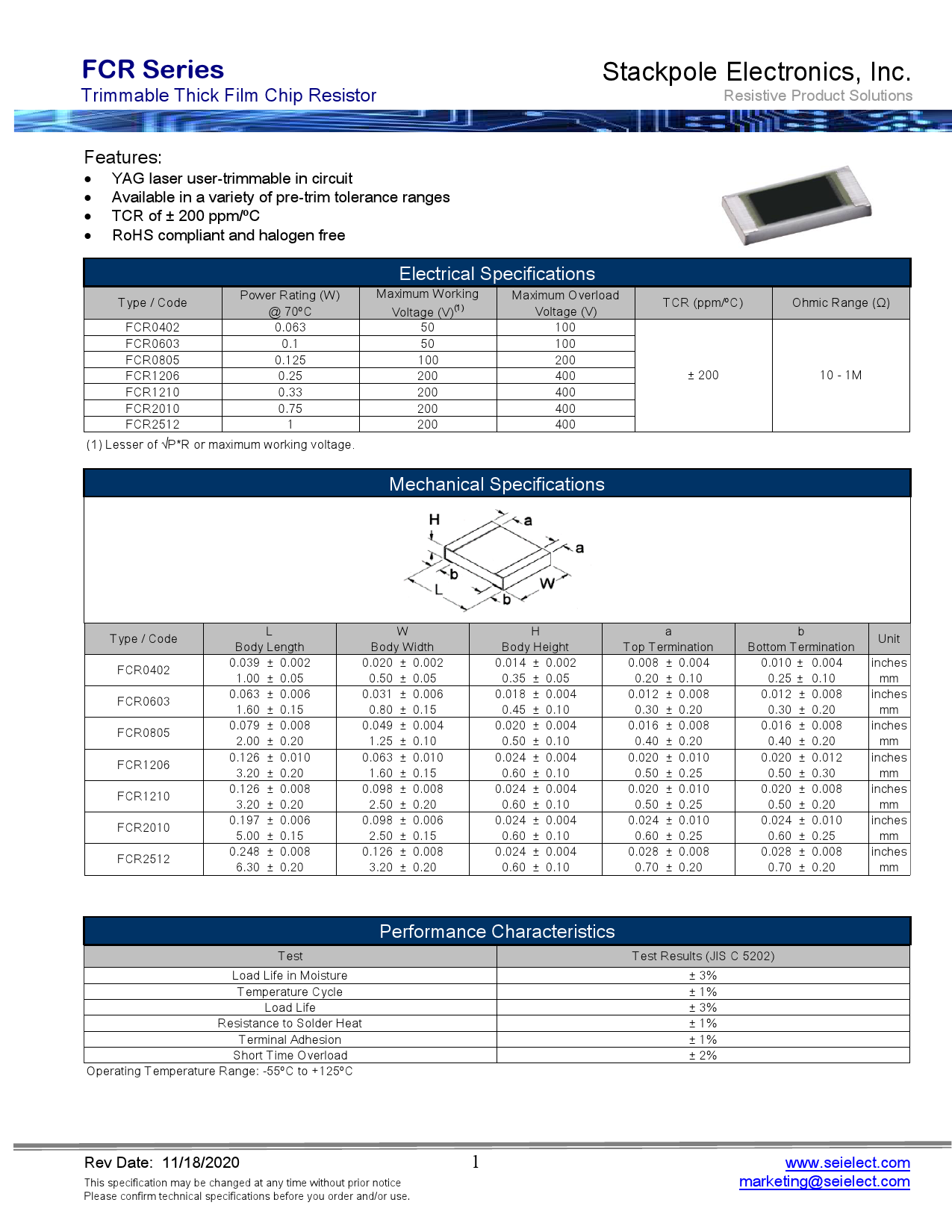 FCR0603KT10R0_（SEI(Stackpole Electronics Inc.)）FCR0603KT10R0中文资料_价格_PDF ...