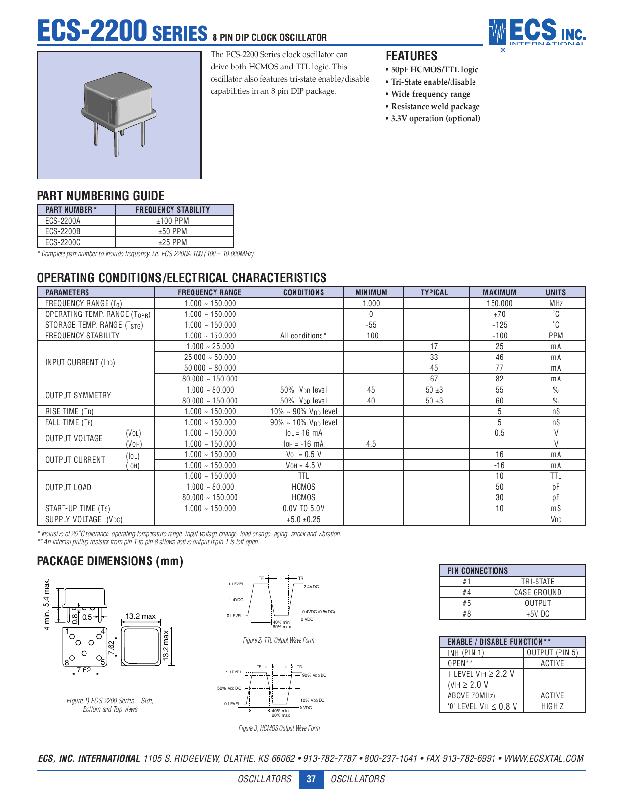 ECS-2200B-098_（ECS）ECS-2200B-098中文资料_价格_PDF手册-立创电子商城
