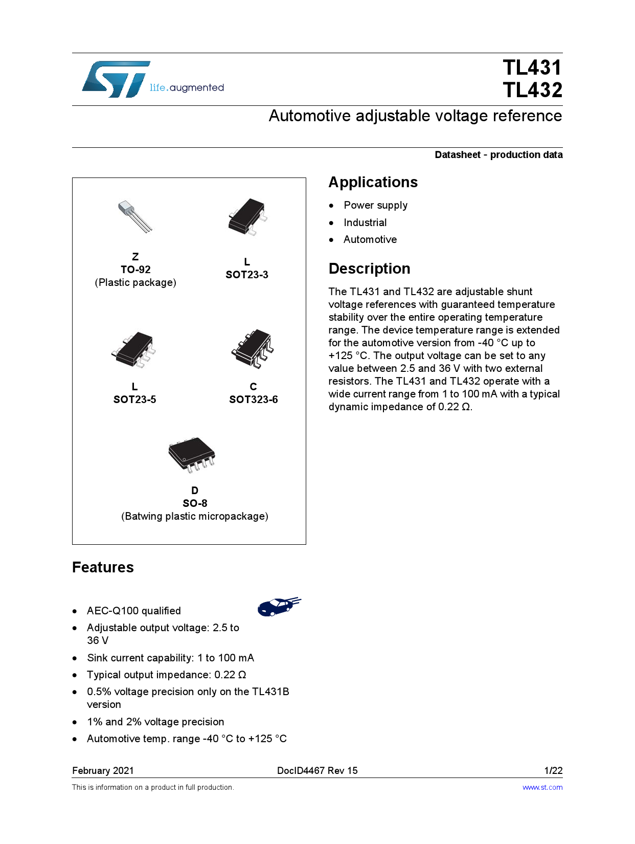 TL431ACZ_（ST(意法半导体)）TL431ACZ中文资料_价格_PDF手册-立创电子商城